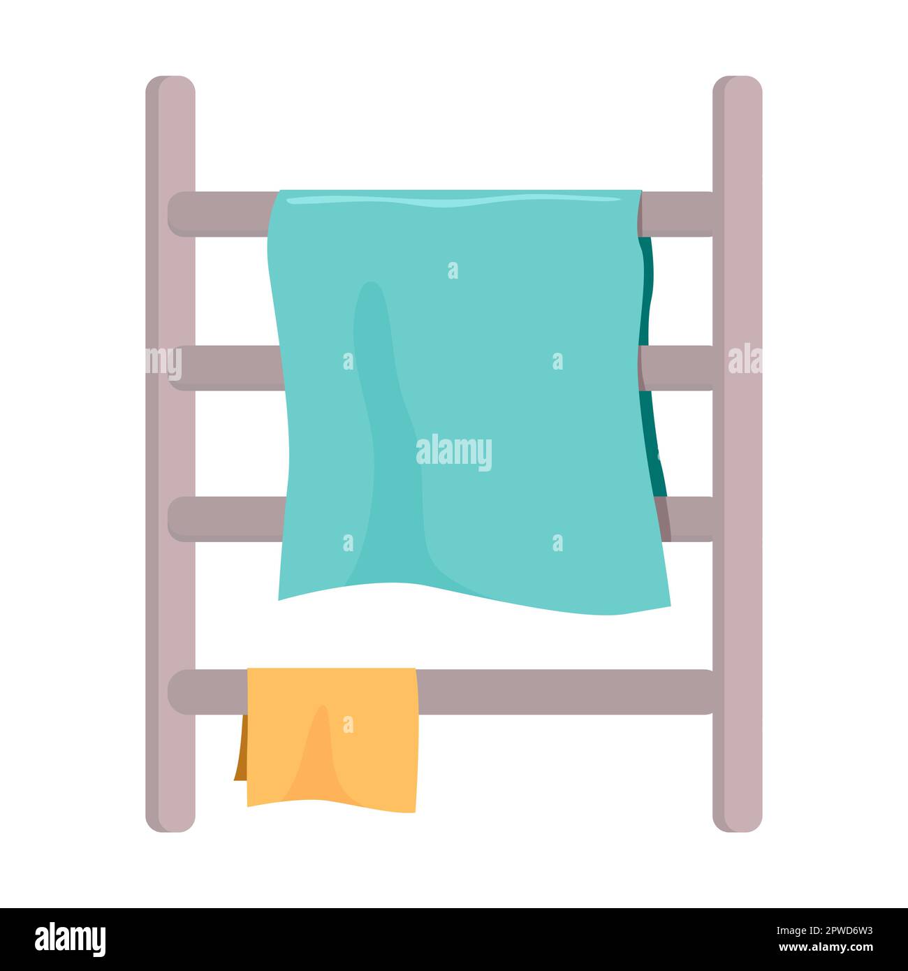 towel dryer, furniture for home bathroom. Vector illustration of ...