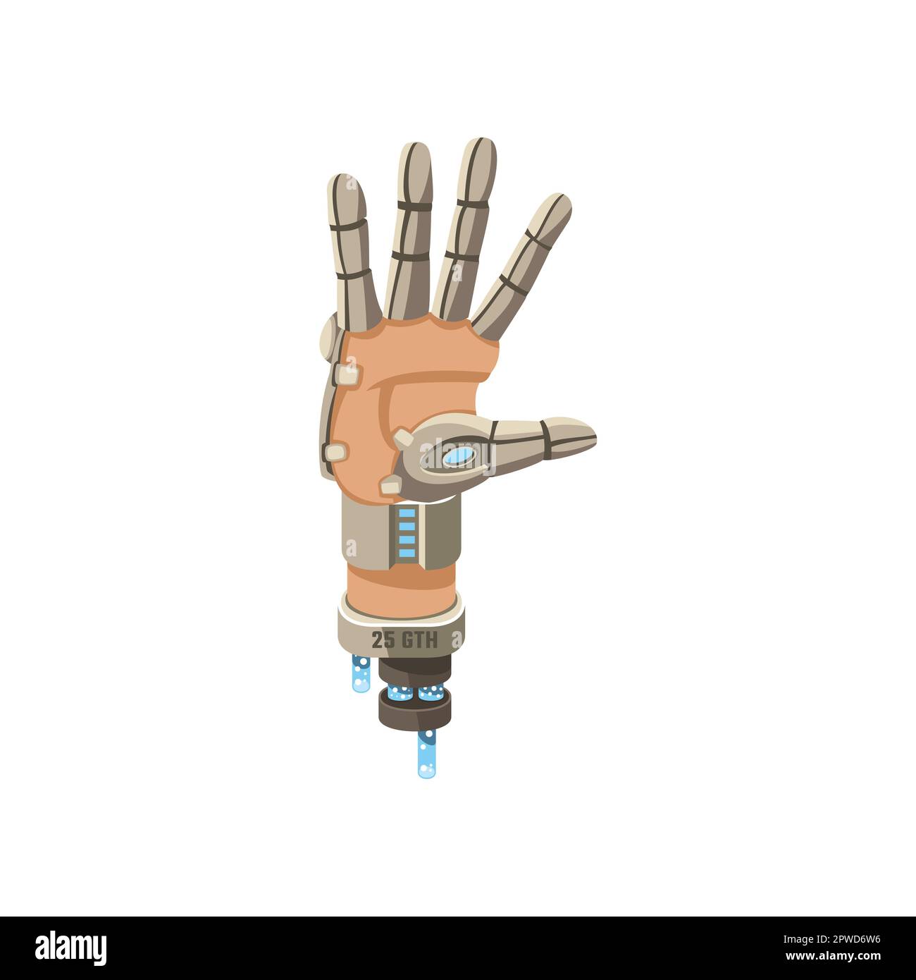 Robot hand showing high five cartoon illustration Stock Vector Image ...