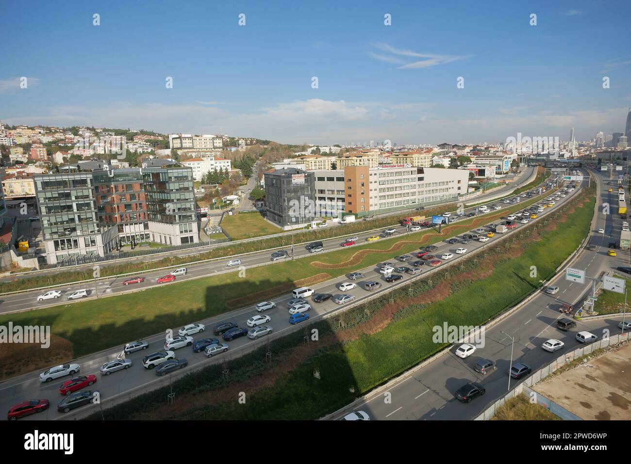 Turkey istanbul 12 january 2023, traffic in a high away in istanbul ...