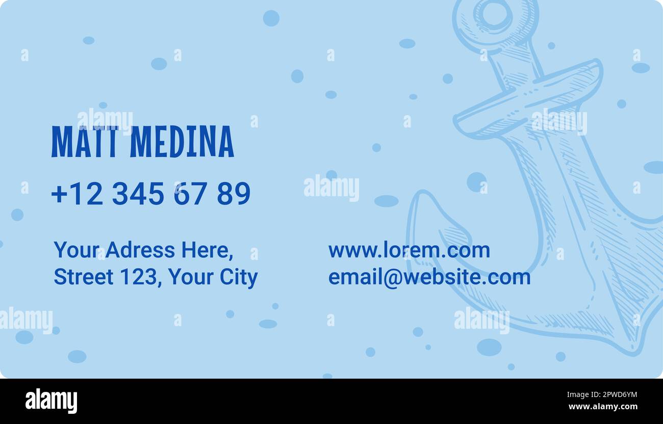 Sea resort activities business card company name Stock Vector Image ...