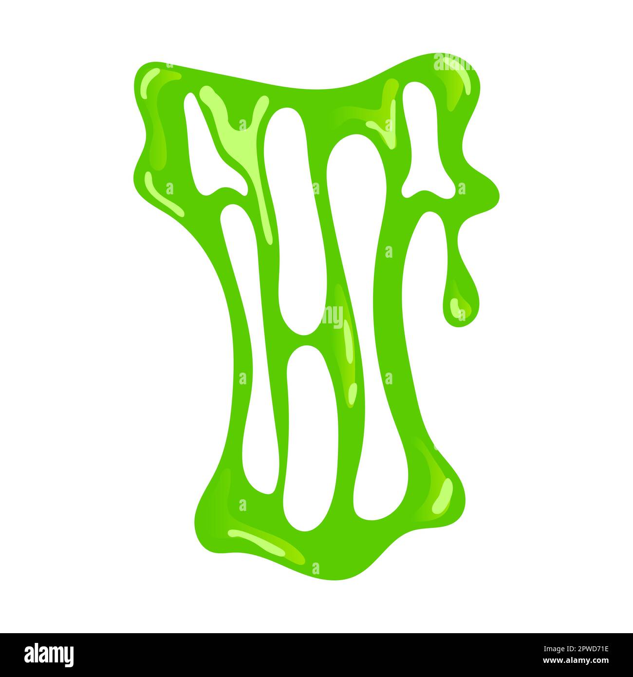 Stringy and sticky green slime splash and blob. Vector illustration of ...