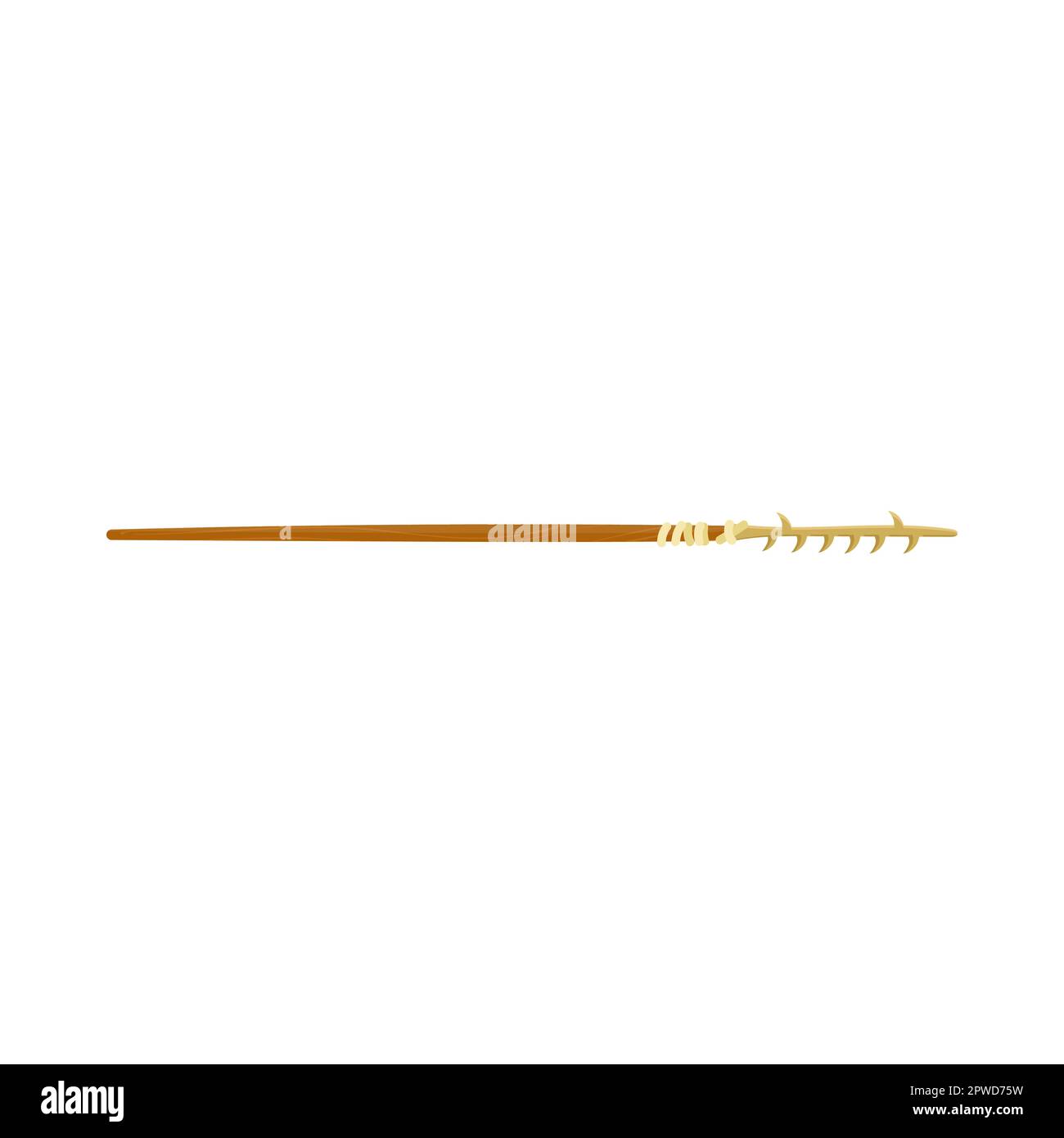 Ancient spear with teeth from wood and bone vector illustration Stock ...
