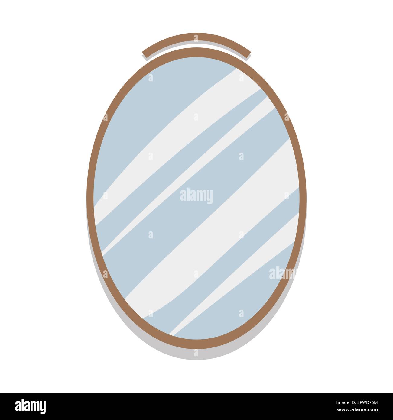 Oval mirror, furniture element for bathroom and toilet. Vector ...