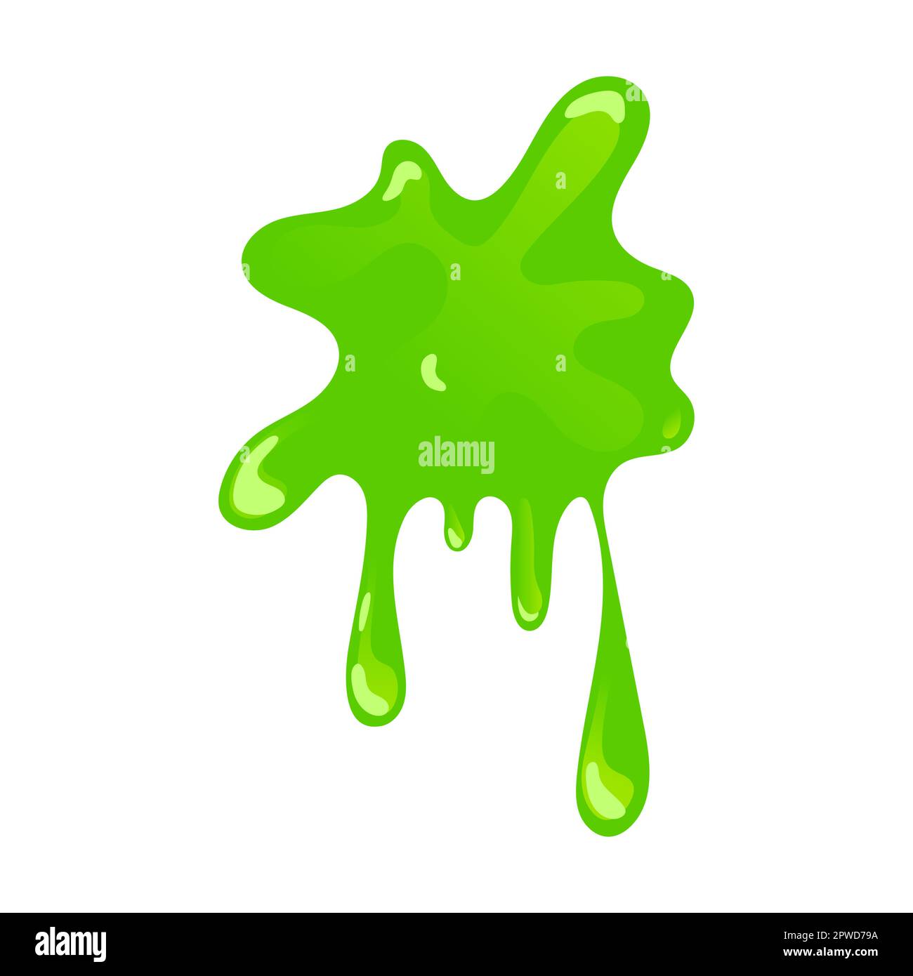 Green slime splash and blob stuck to the wall. Vector illustration of ...