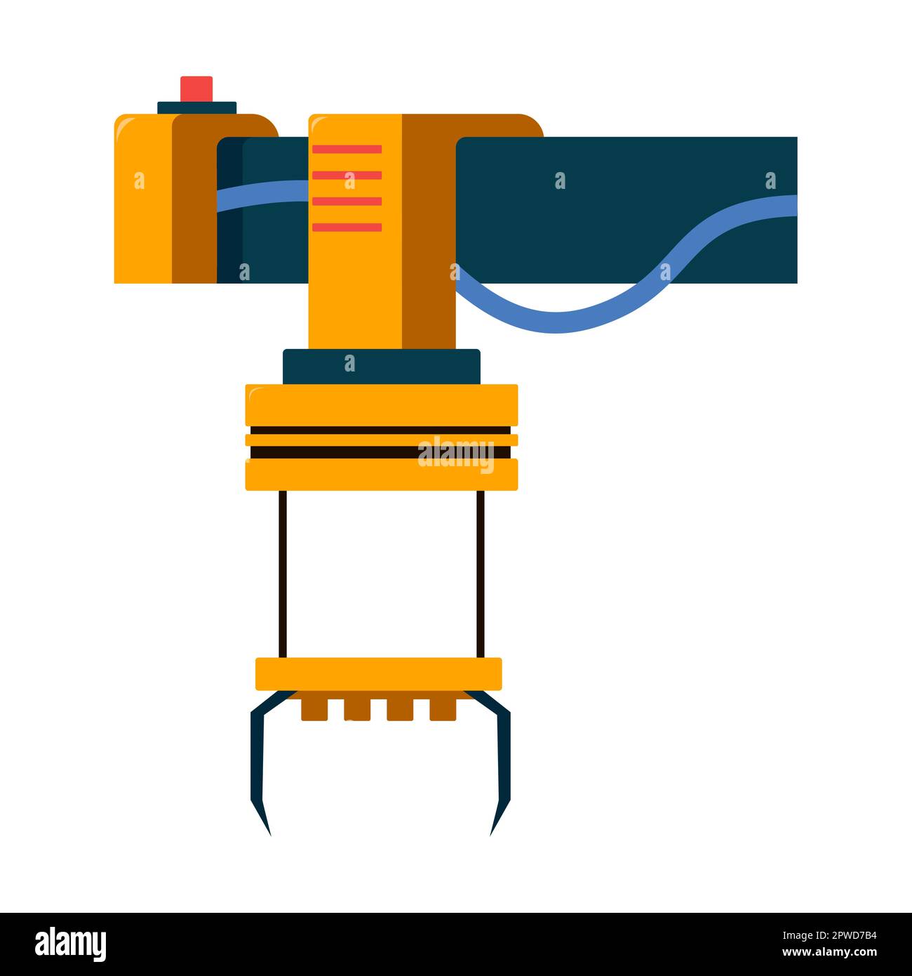 Robotic manipulator of machine on factory, technological line. Vector ...