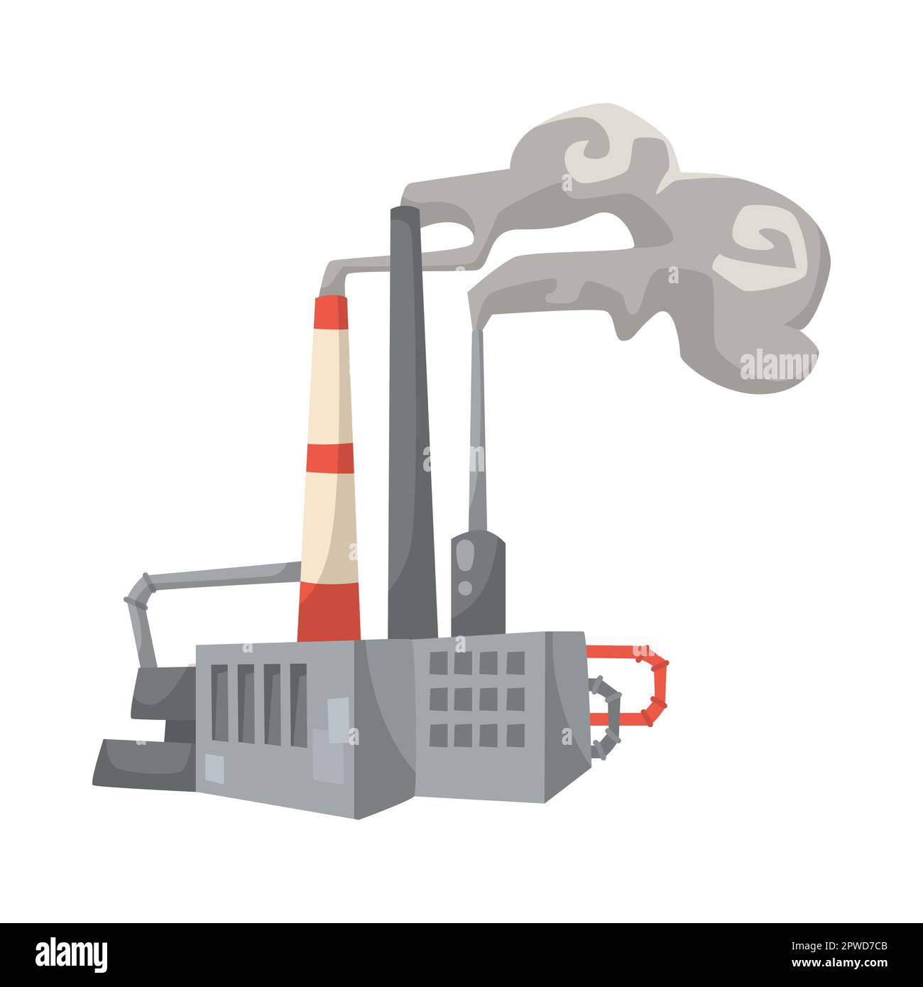 Industrial building with emissions vector illustration Stock Vector ...