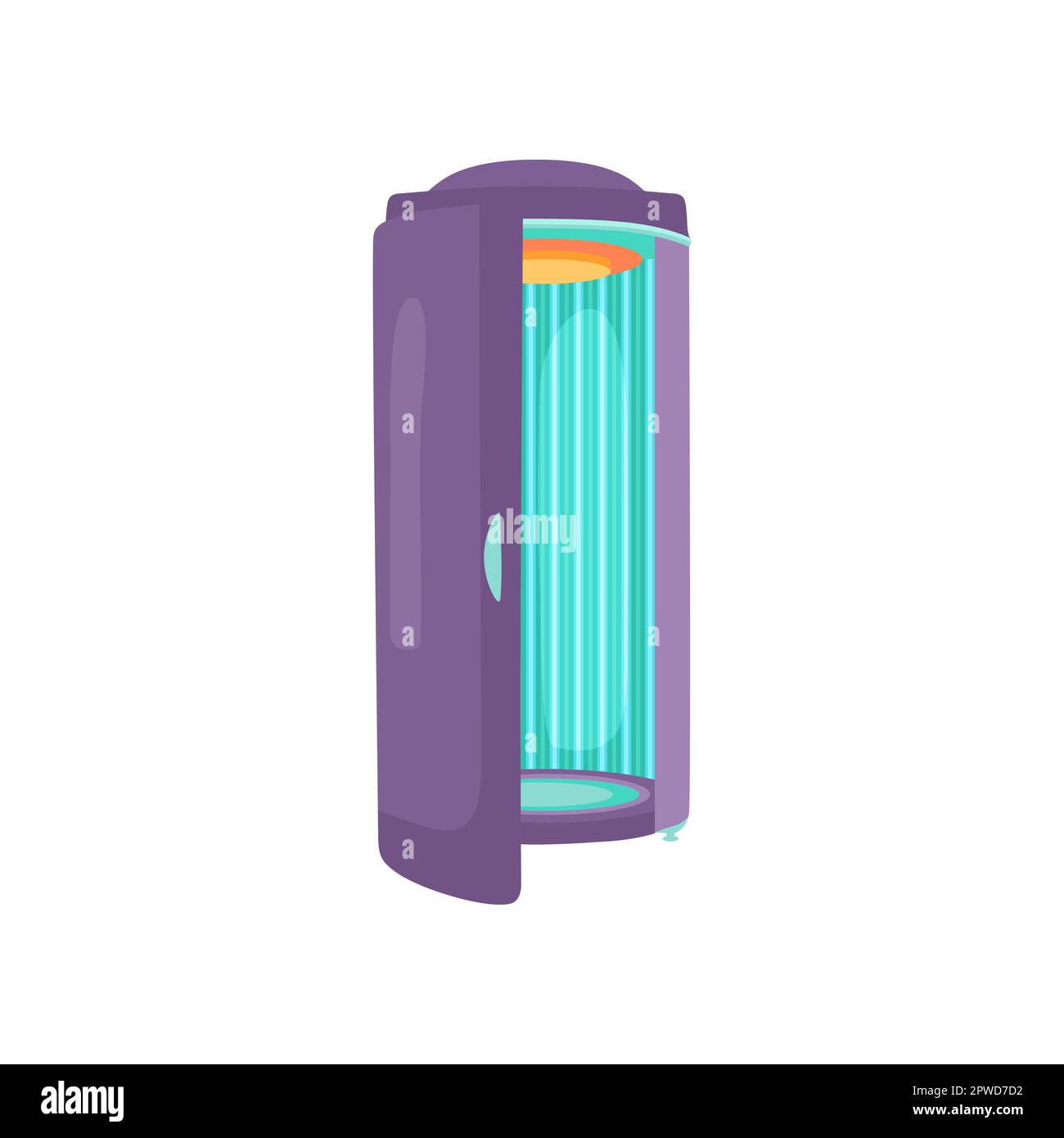 Purple opened tanning cabin cartoon illustration Stock Vector Image ...