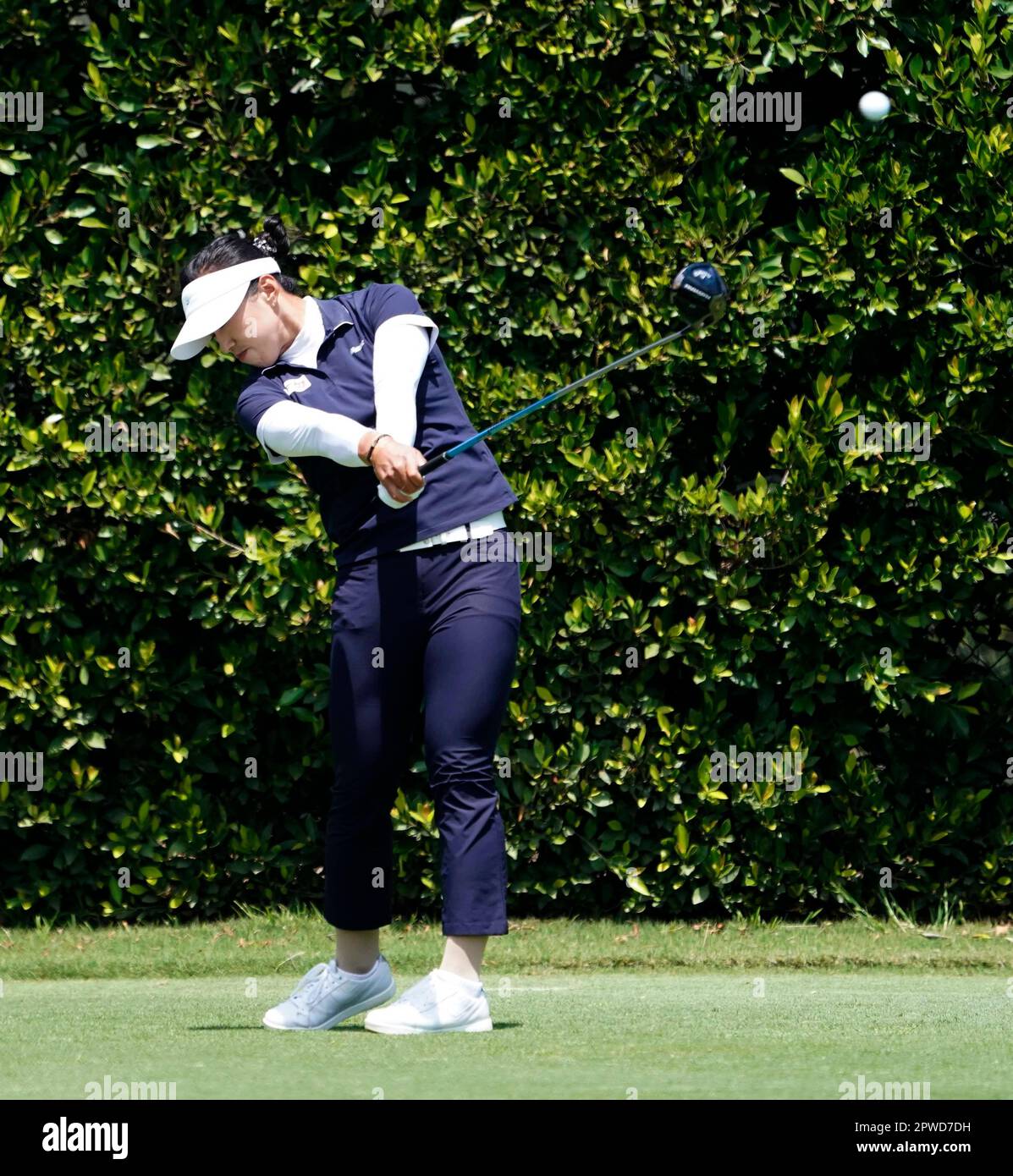 April 28, 2023: LPGA - Republic of Korean golfer, Amy Yang, tees off on the 2nd hole, Day 3 ...