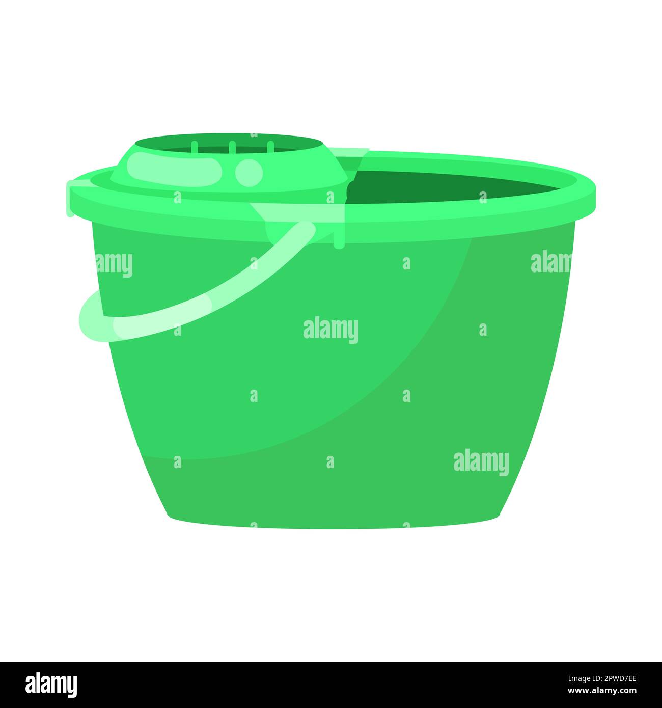 Green plastic basin for water flat vector illustration Stock Vector ...