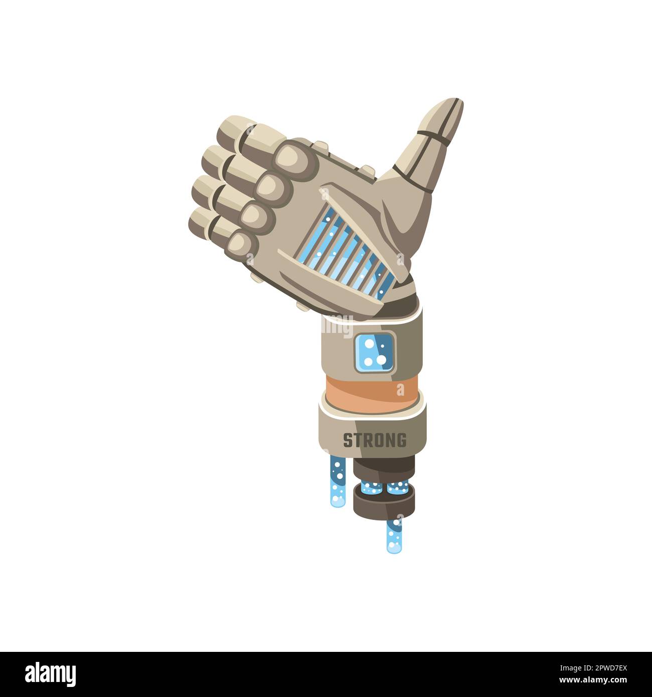 Robot hand showing thumb up gesture cartoon illustration Stock Vector ...