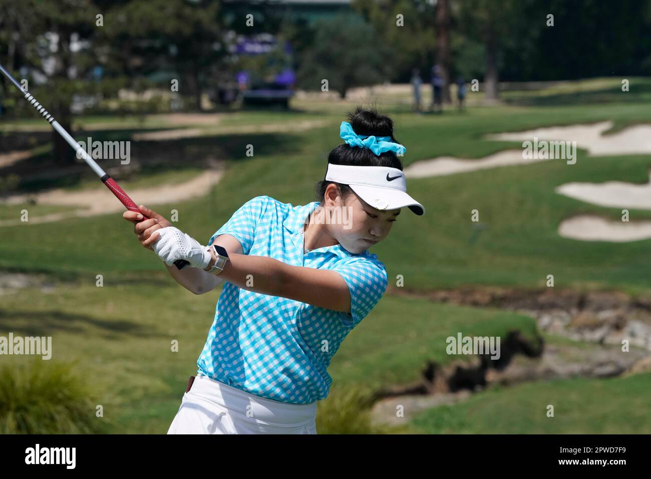 April 28, 2023: LPGA - American golfer Lucy Li, tees off on the first ...