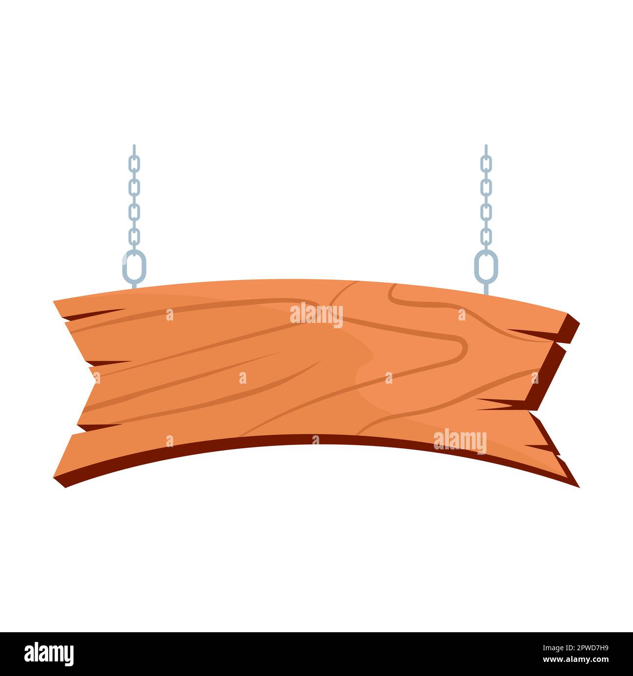 Hanging wooden bank signboard vector illustration. Sign made of wood on ...