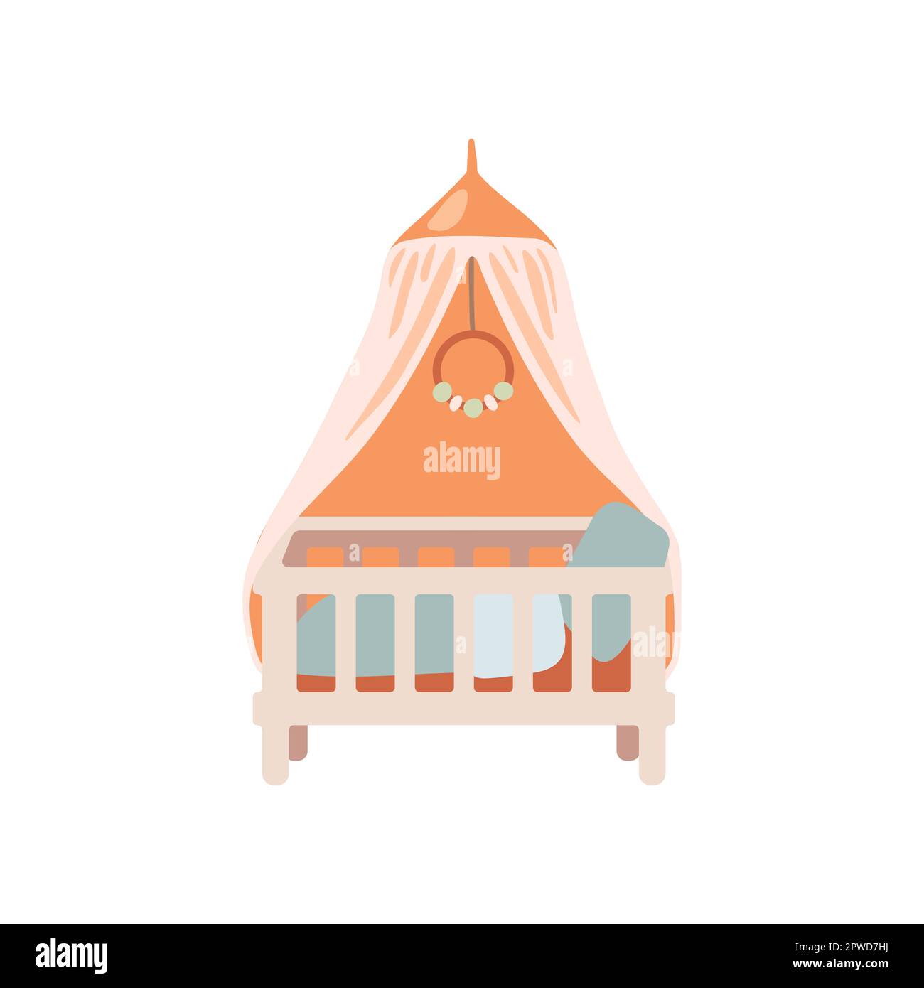 Nursery cradle in Boho style vector illustration Stock Vector Image ...
