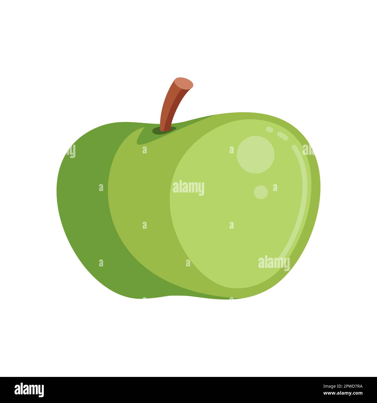 Fresh green apple for children cartoon illustration Stock Vector Image ...