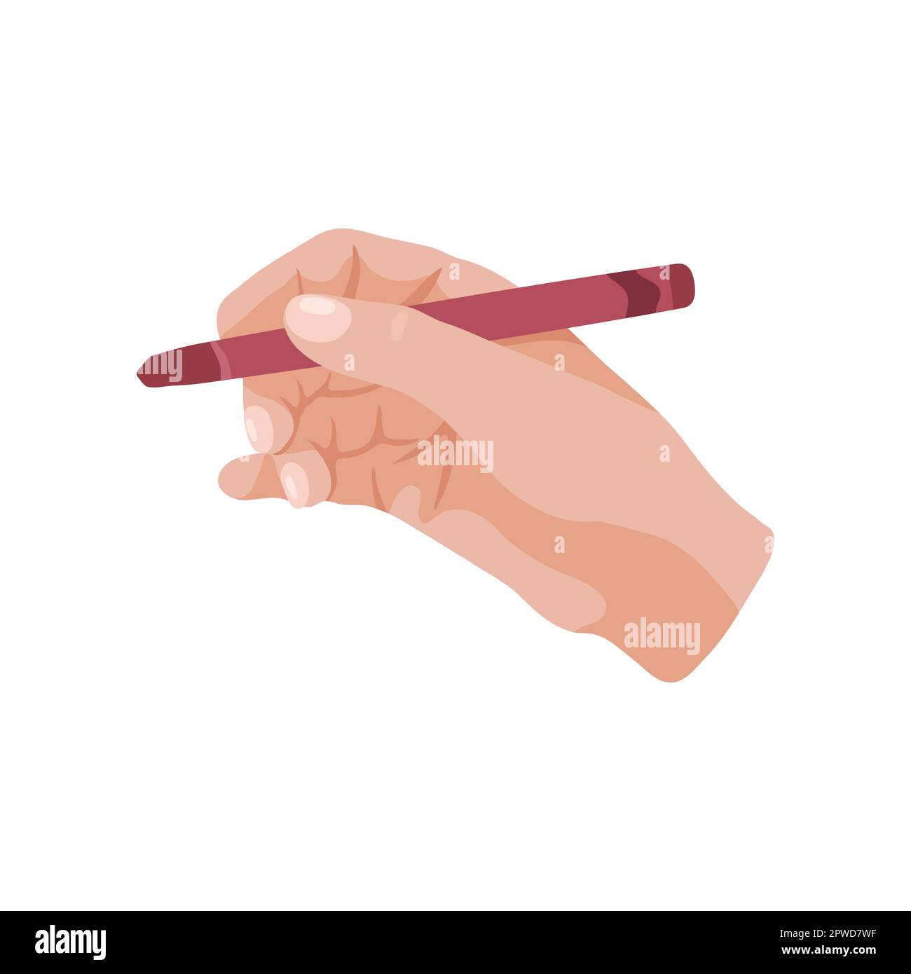 Hand holding crayon vector illustration Stock Vector Image & Art - Alamy