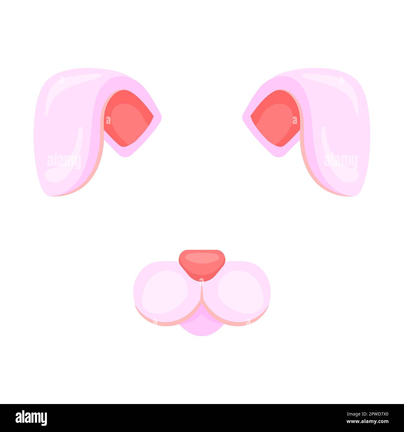 Animal face mask of eared hare, rabbit for video and photo set. Vector ...