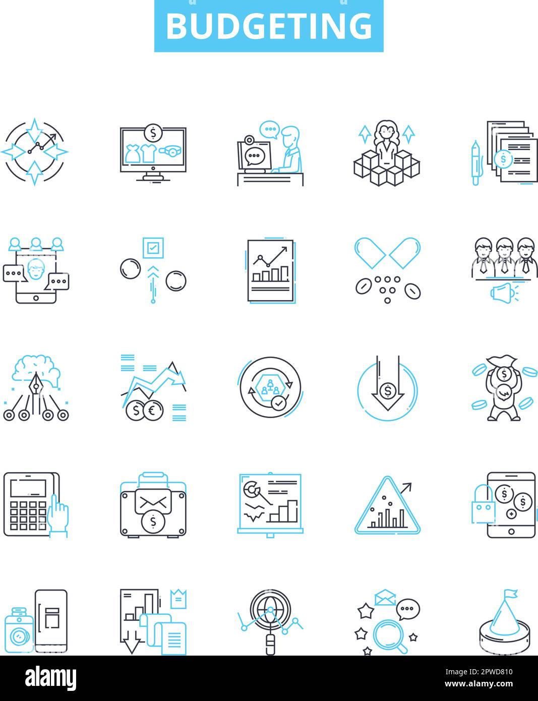 Budgeting vector line icons set. budgeting, plan, finance, money ... Budgeting vector line icons set. budgeting, plan, finance, money ...