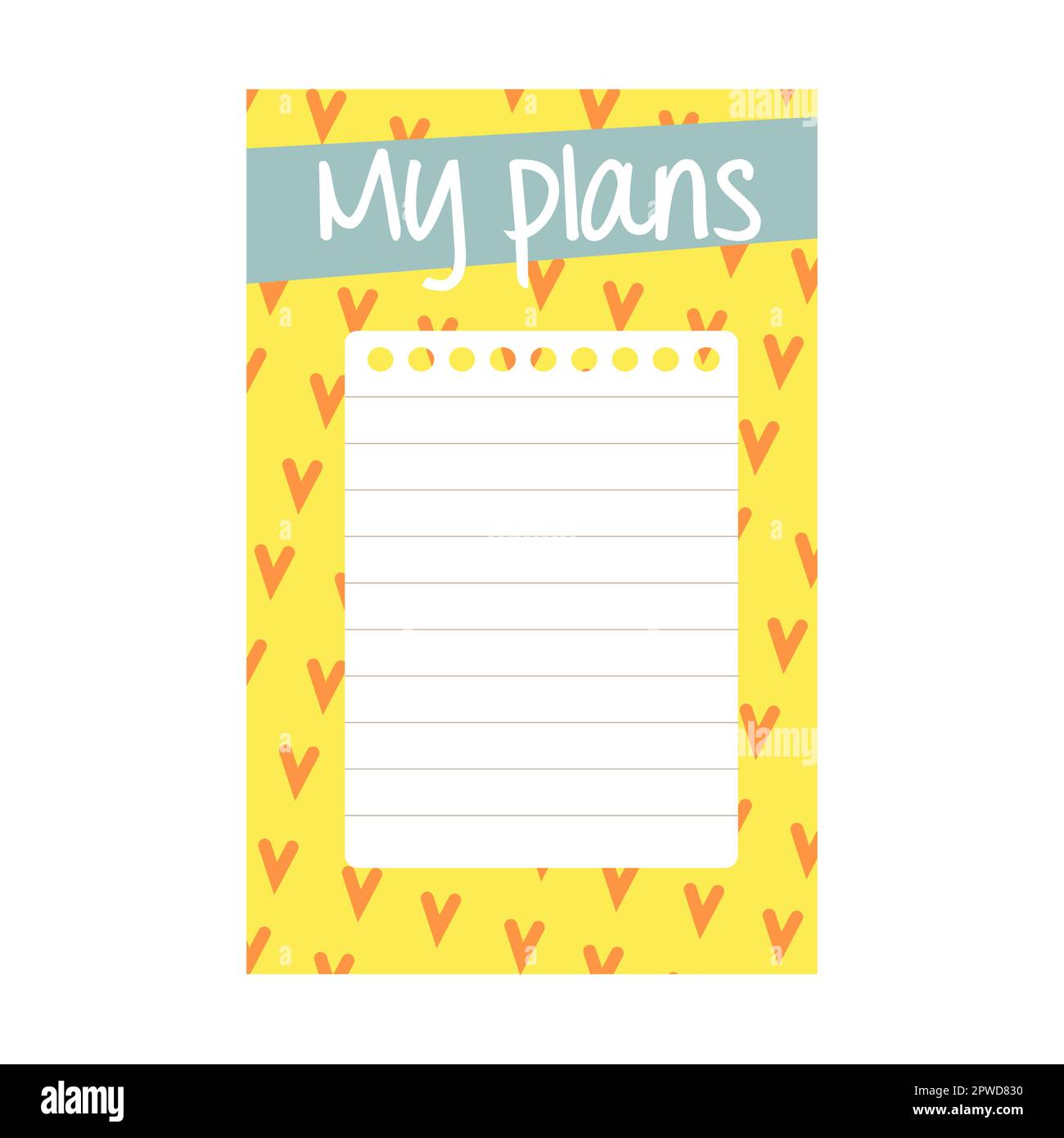 pretty diary page cartoon vector illustration. Cute daily planers with ...