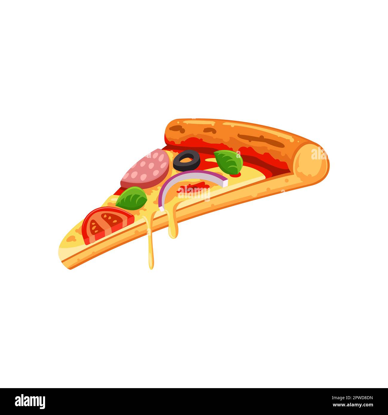 Realistic slice of pizza cartoon illustration Stock Vector Image & Art ...