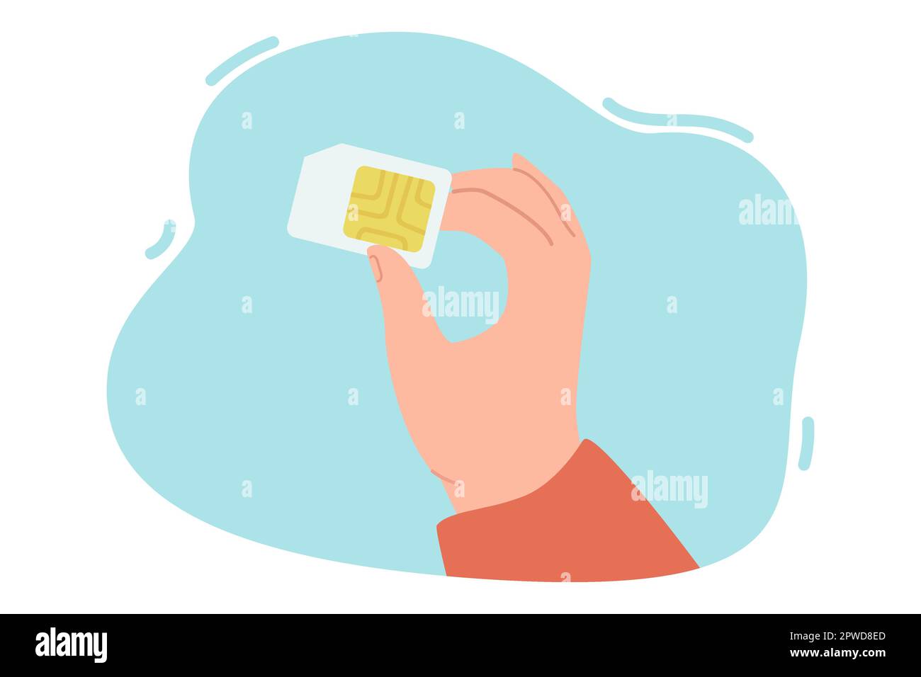 SIM card in human hand flat vector illustration Stock Vector Image ...