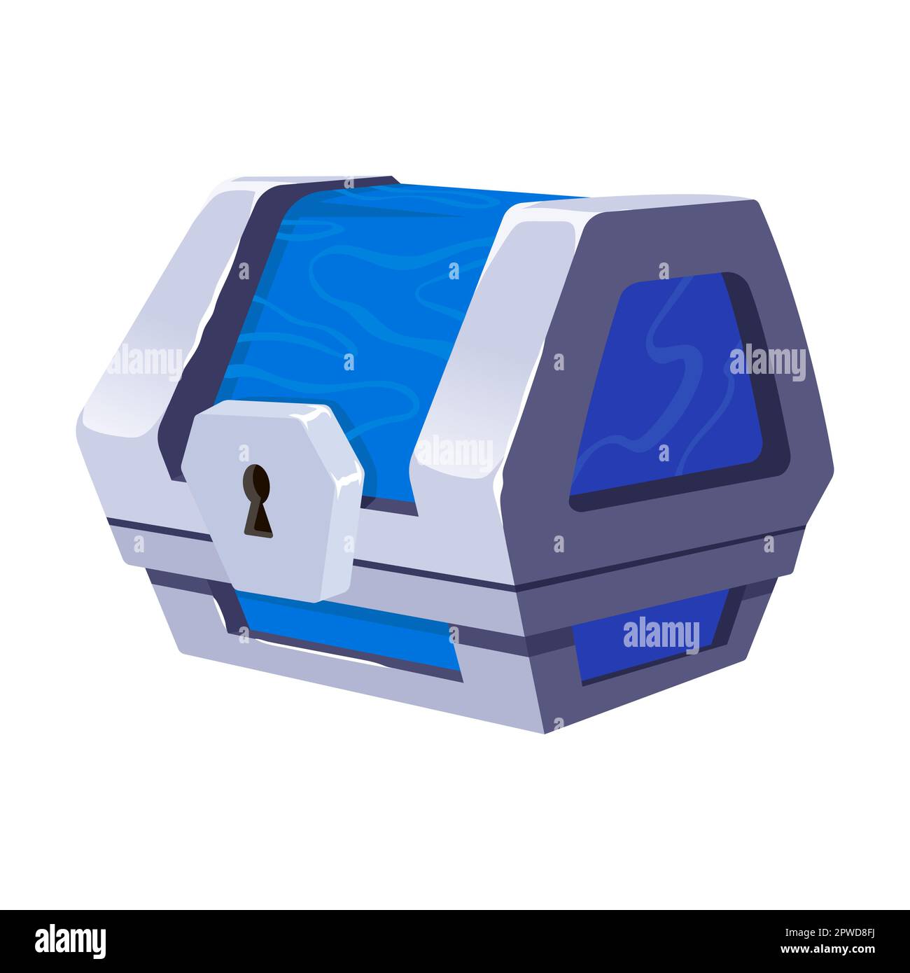 Closed treasure chest opening animation. Vector illustration of empty ...