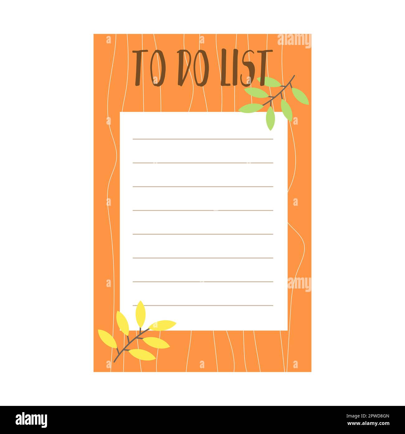 pretty diary page with markup for tasks for day, cartoon vector ...