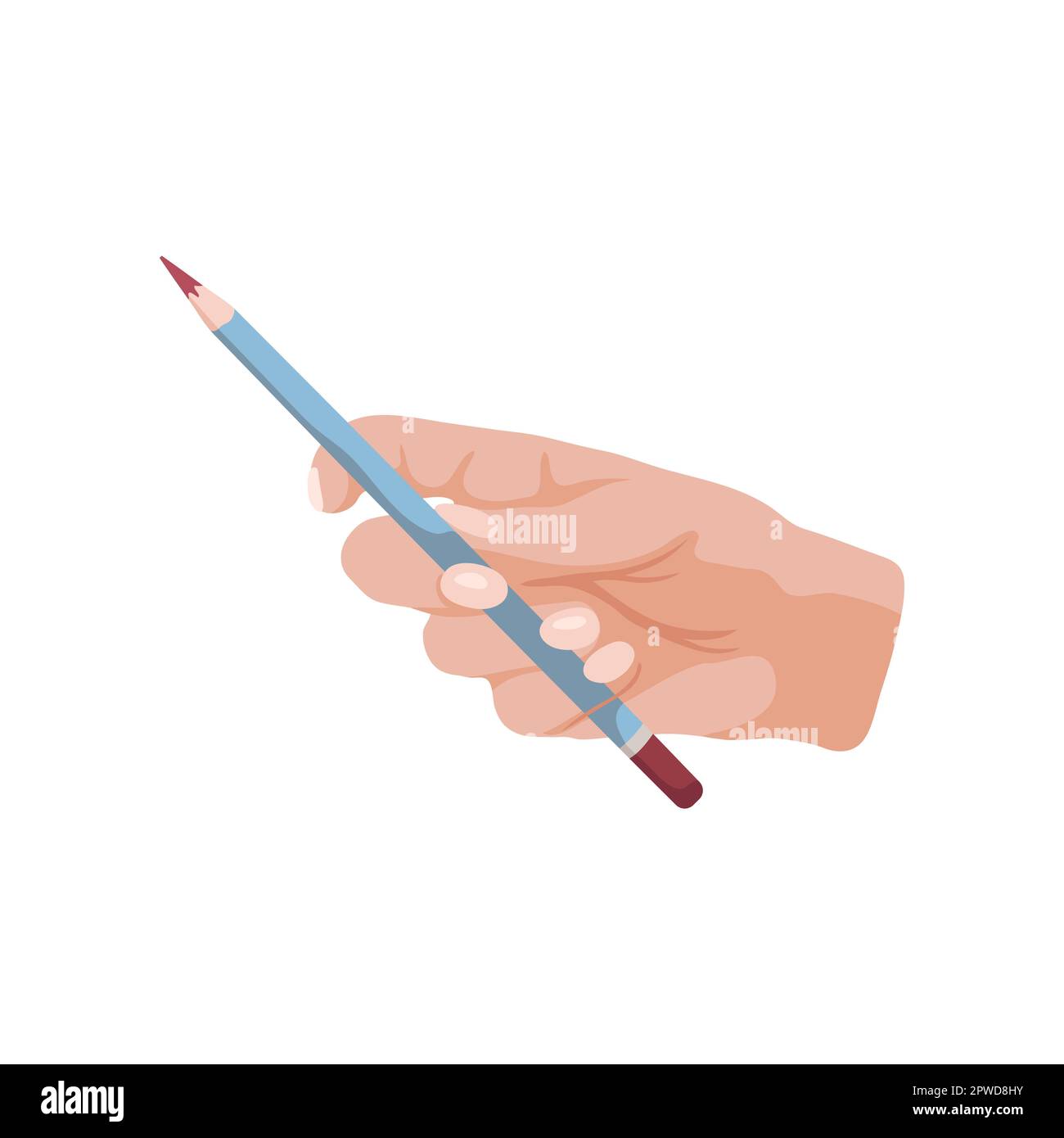 Hand holding color pencil vector illustration Stock Vector Image & Art ...