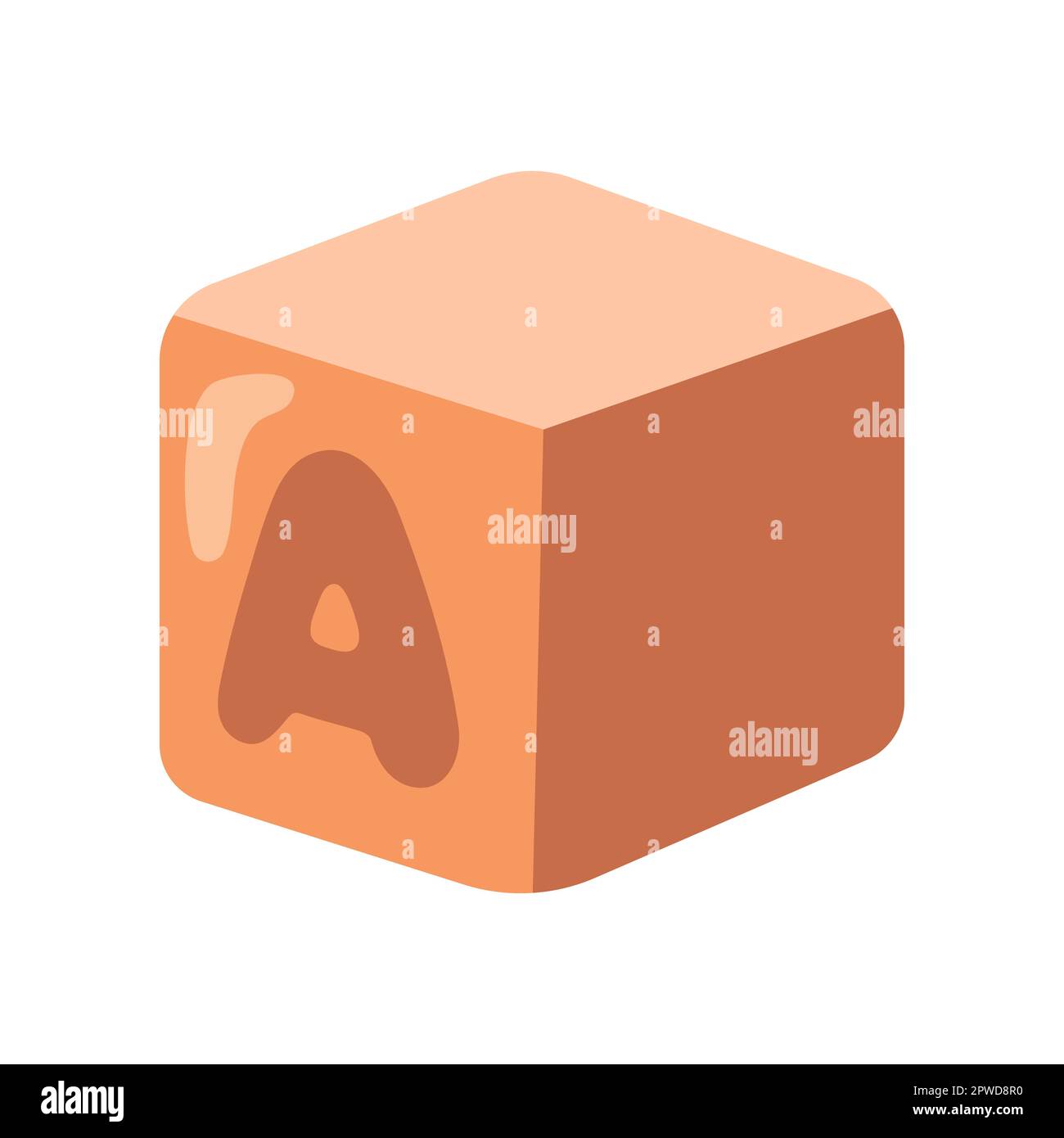 Nursery toy cube with letter A in Boho style illustration Stock Vector ...