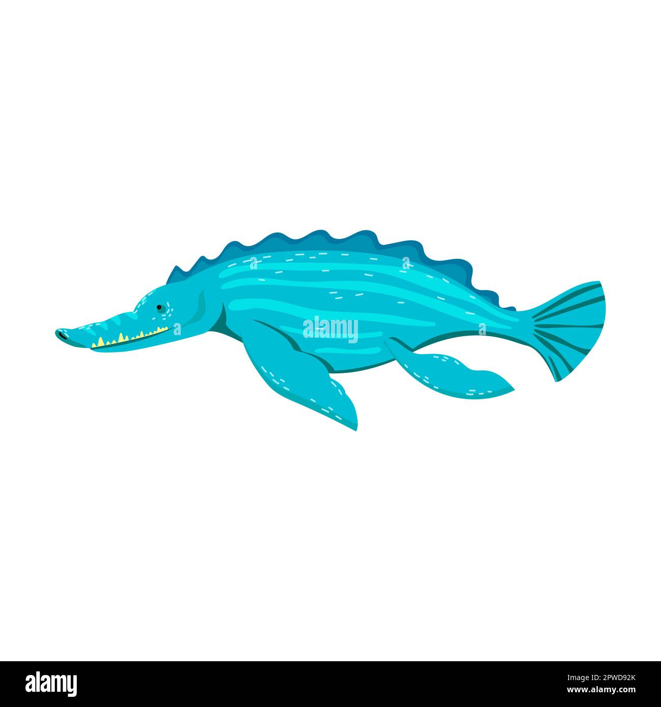 marine ichthyosaur, Cute prehistoric dinosaur. Vector illustration of ...