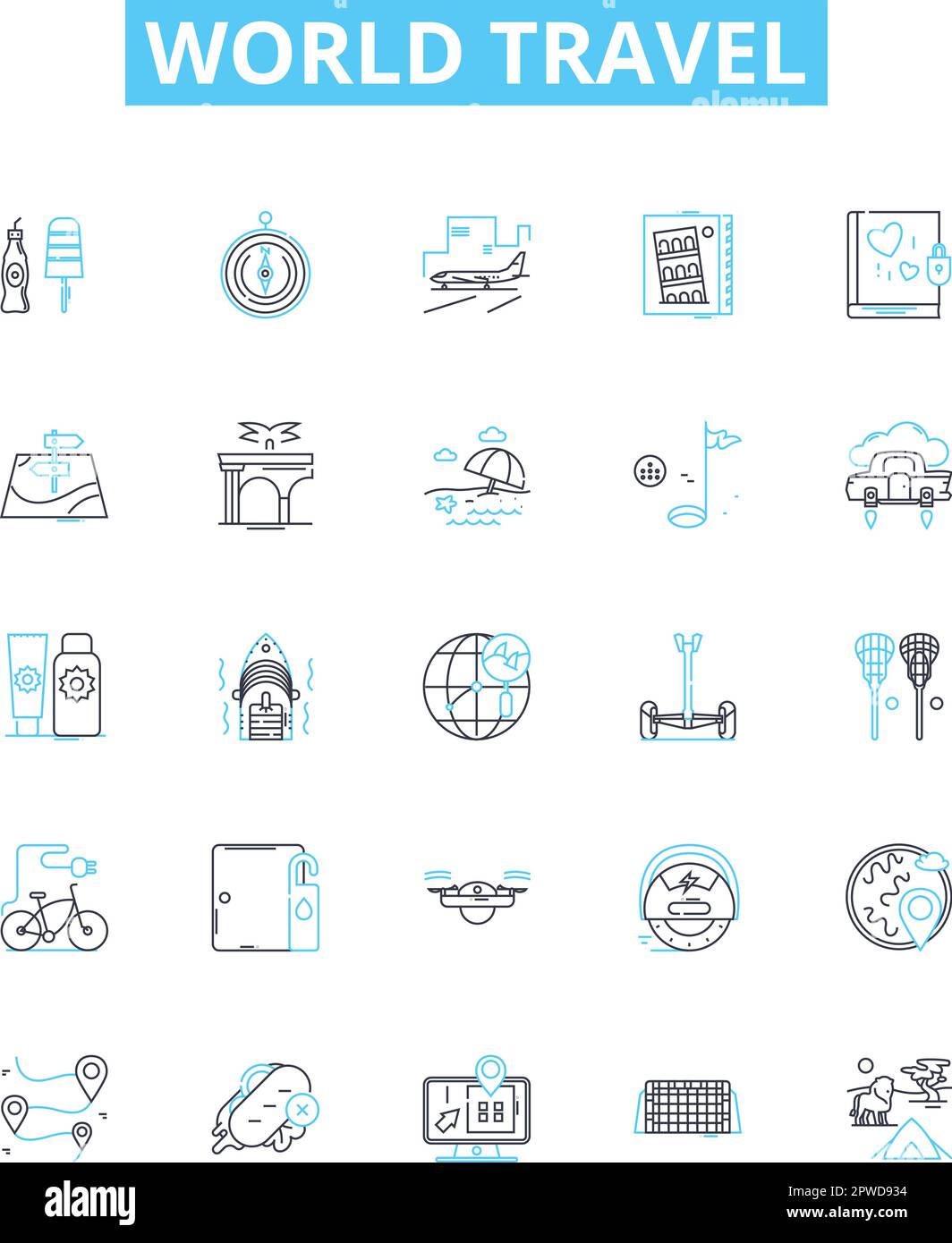 World travel vector line icons set. World, Travel, Globe, Explore ...