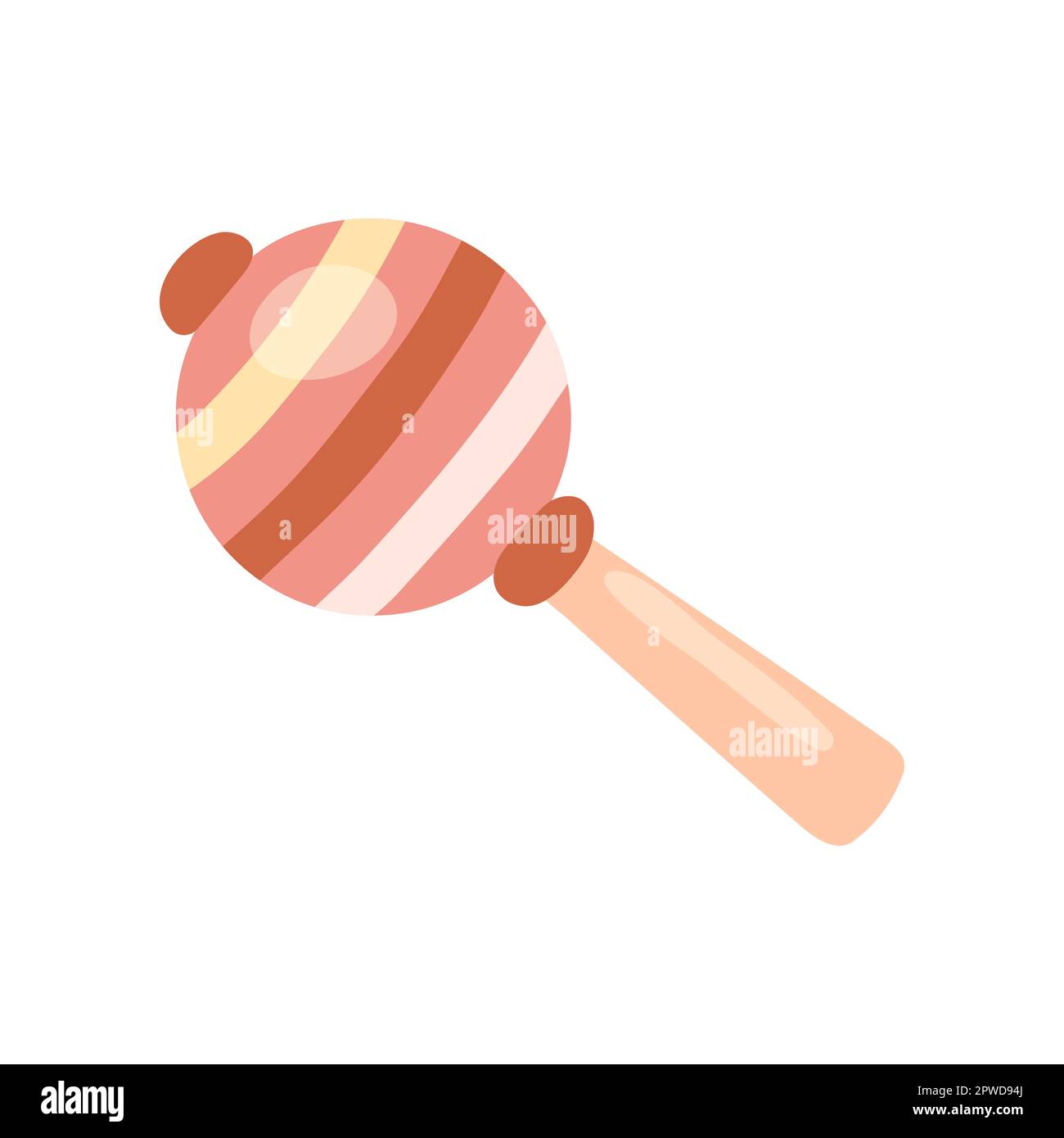 Nursery round rattle in Boho style illustration Stock Vector Image ...