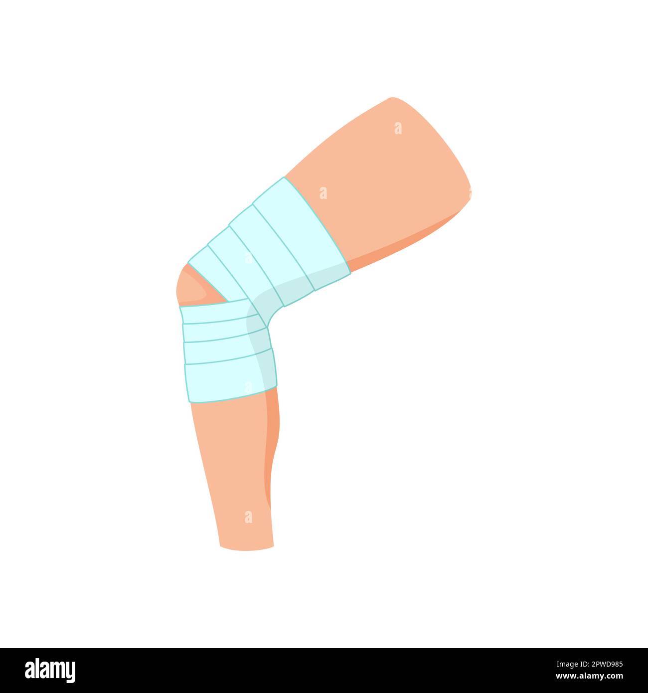 Man with bandaged knee cartoon illustration Stock Vector Image & Art ...