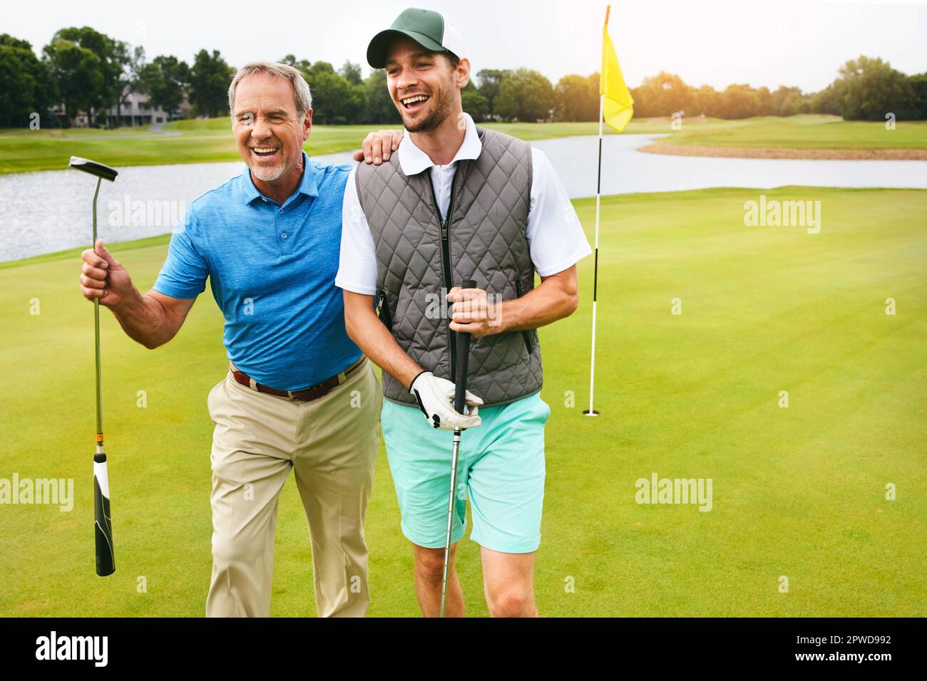 Better luck beating me next time. two friends out playing golf together ...