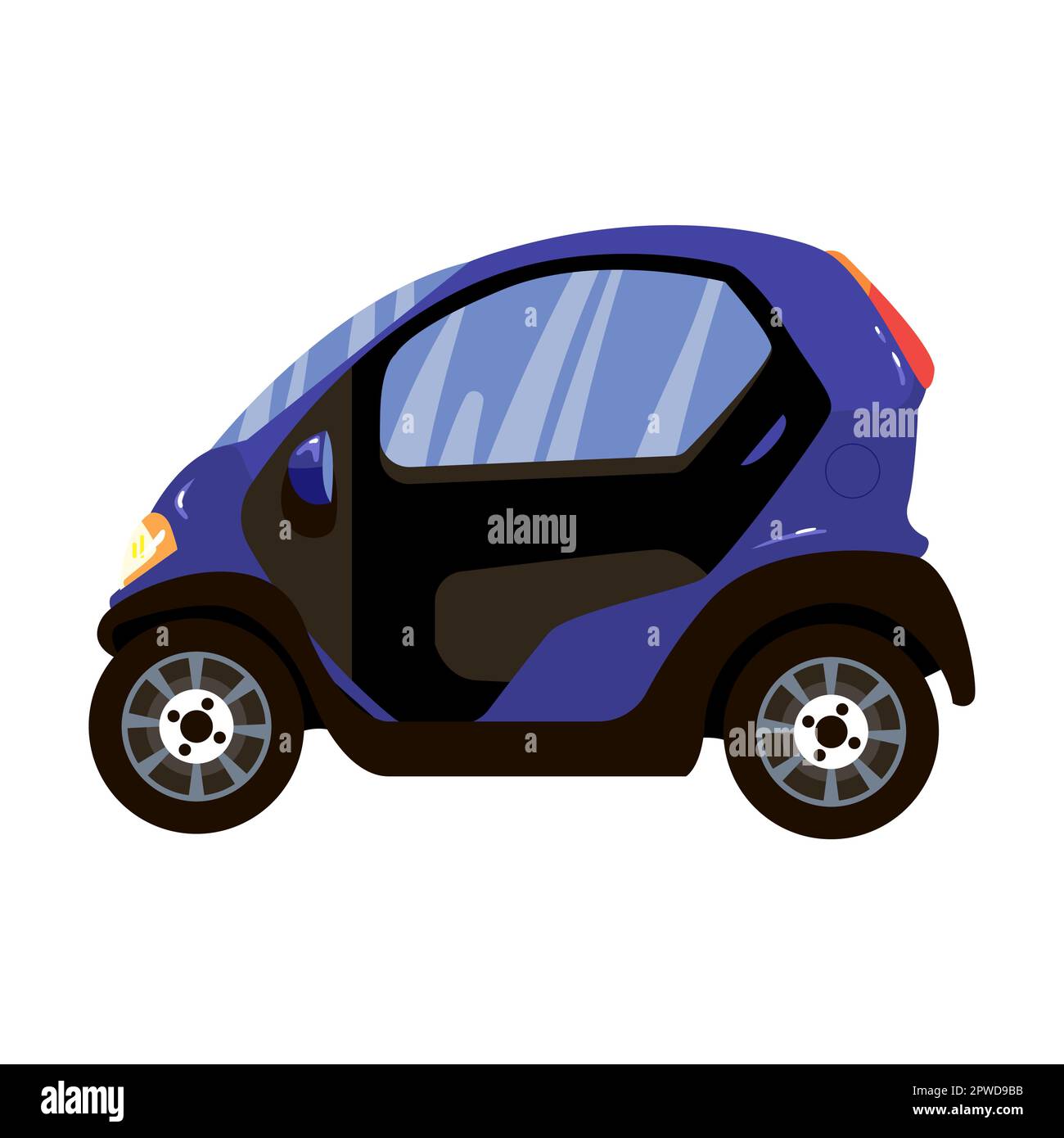 Modern electric vehicle, transport isolated on white background ...