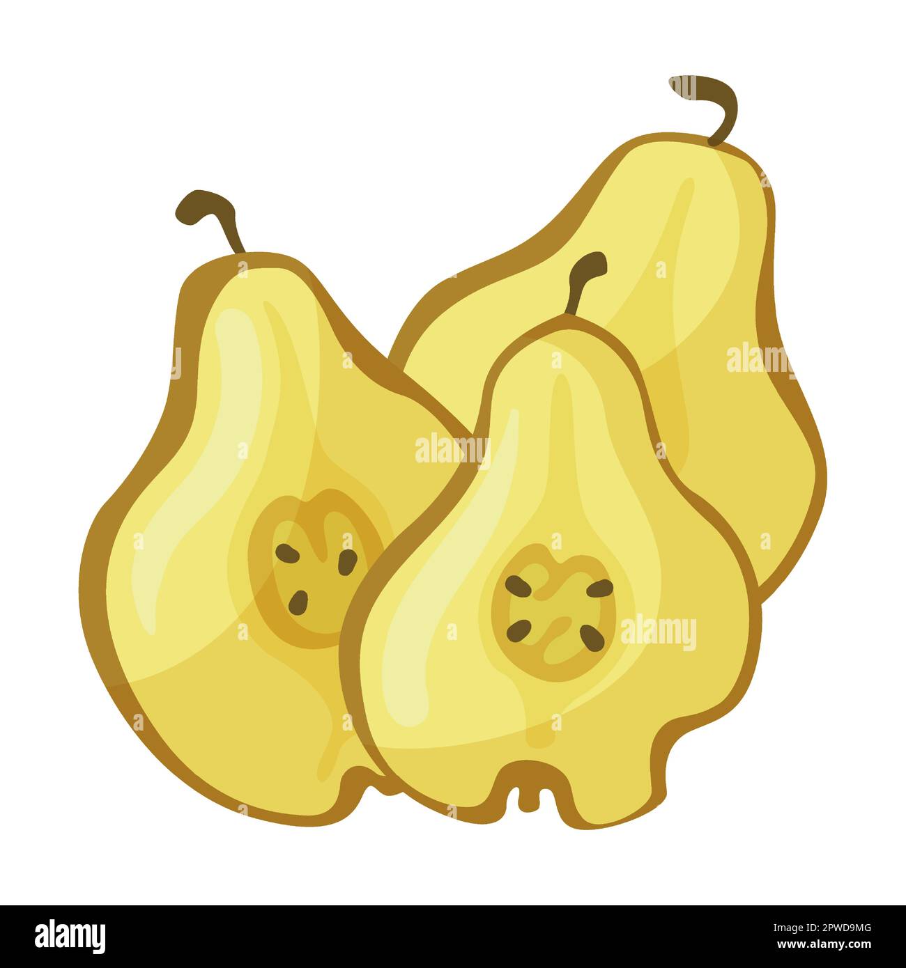 dried half a pear fruit cartoon illustration. Dried Tropical fruit ...