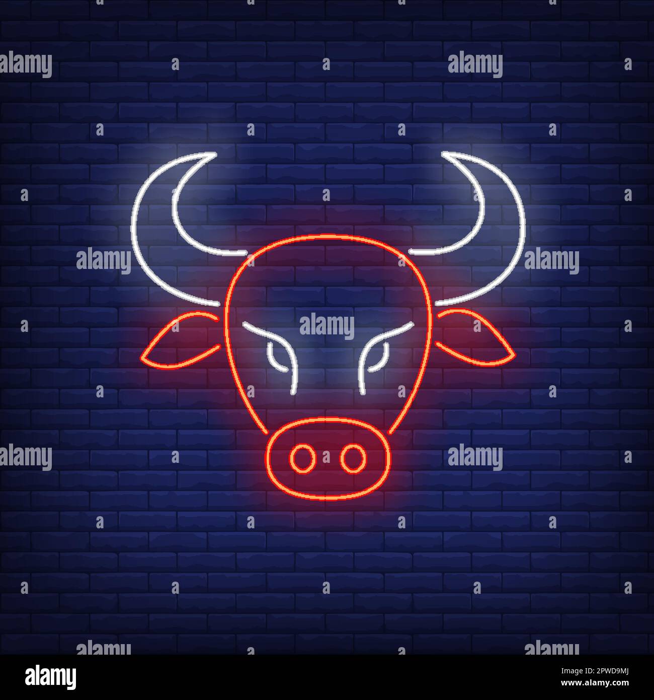Buffalo face neon sign Stock Vector Image & Art - Alamy