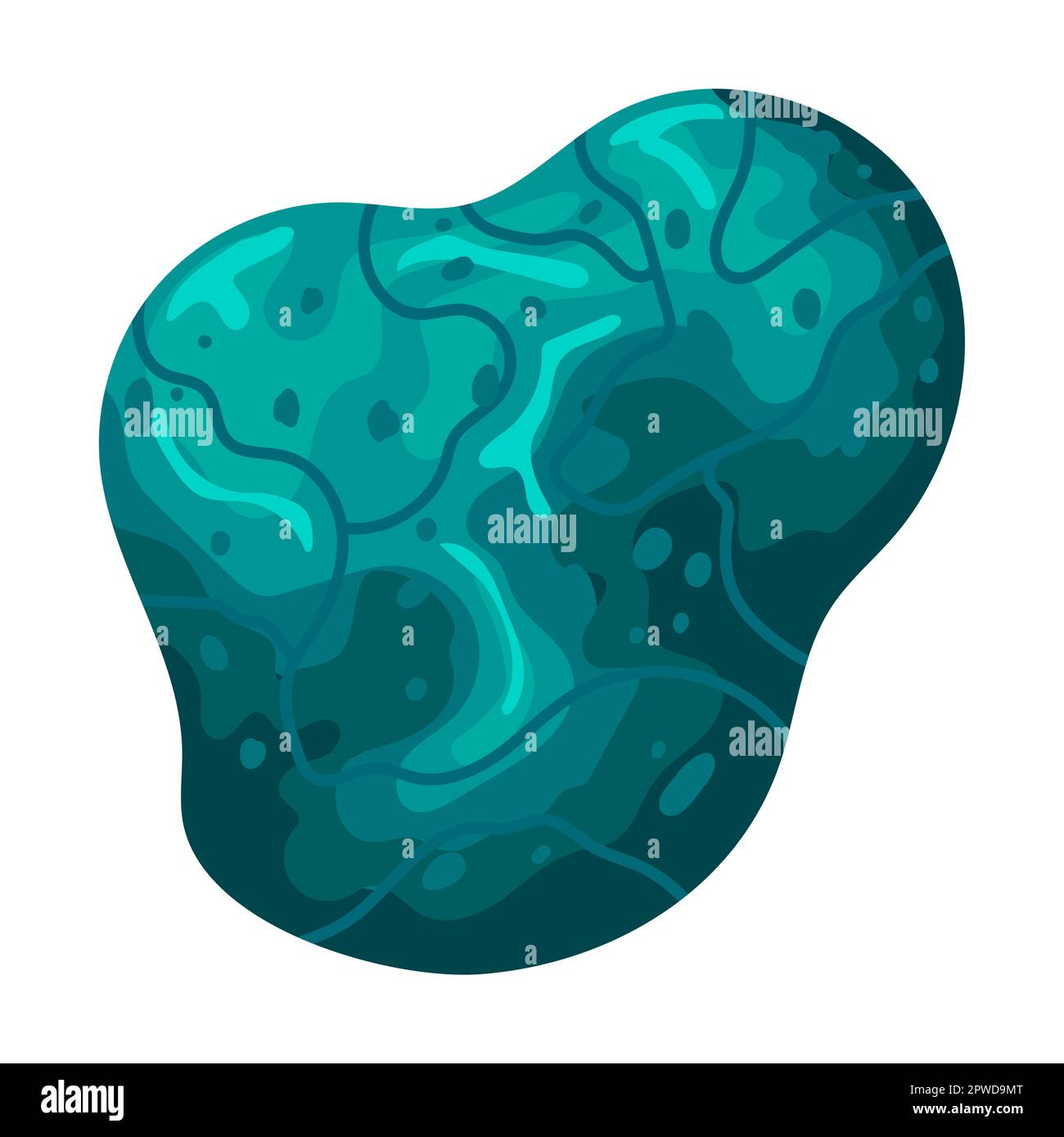 Huge and heavy asteroid and meteorite. Vector illustration of space ...