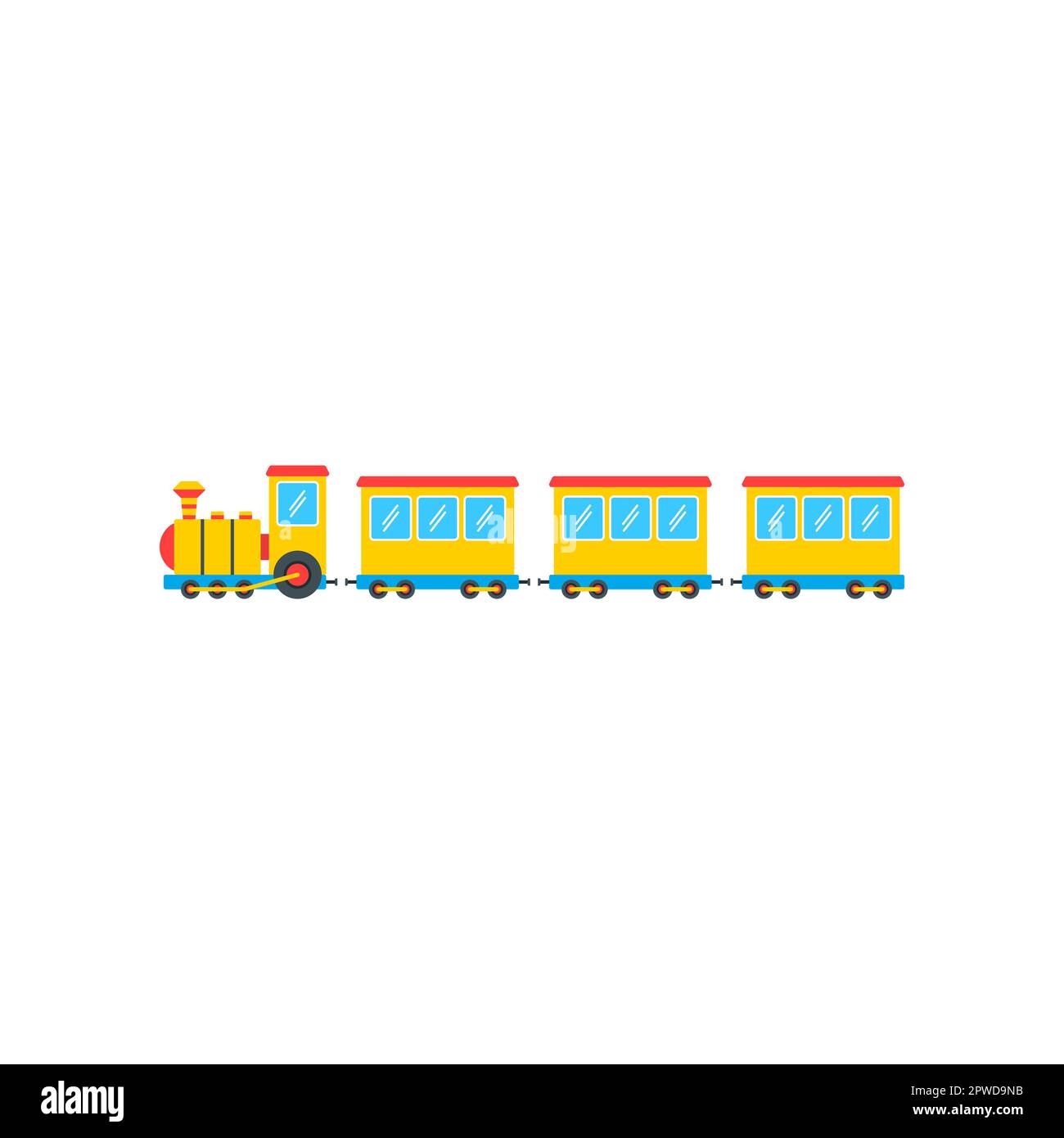 Yellow toy train for passangers cartoon illustration Stock Vector Image ...