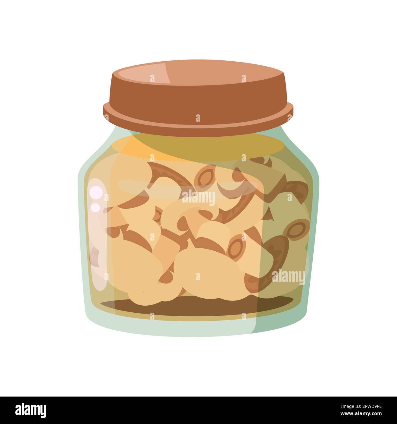 Full jar with canned mushrooms cartoon illustration Stock Vector Image ...