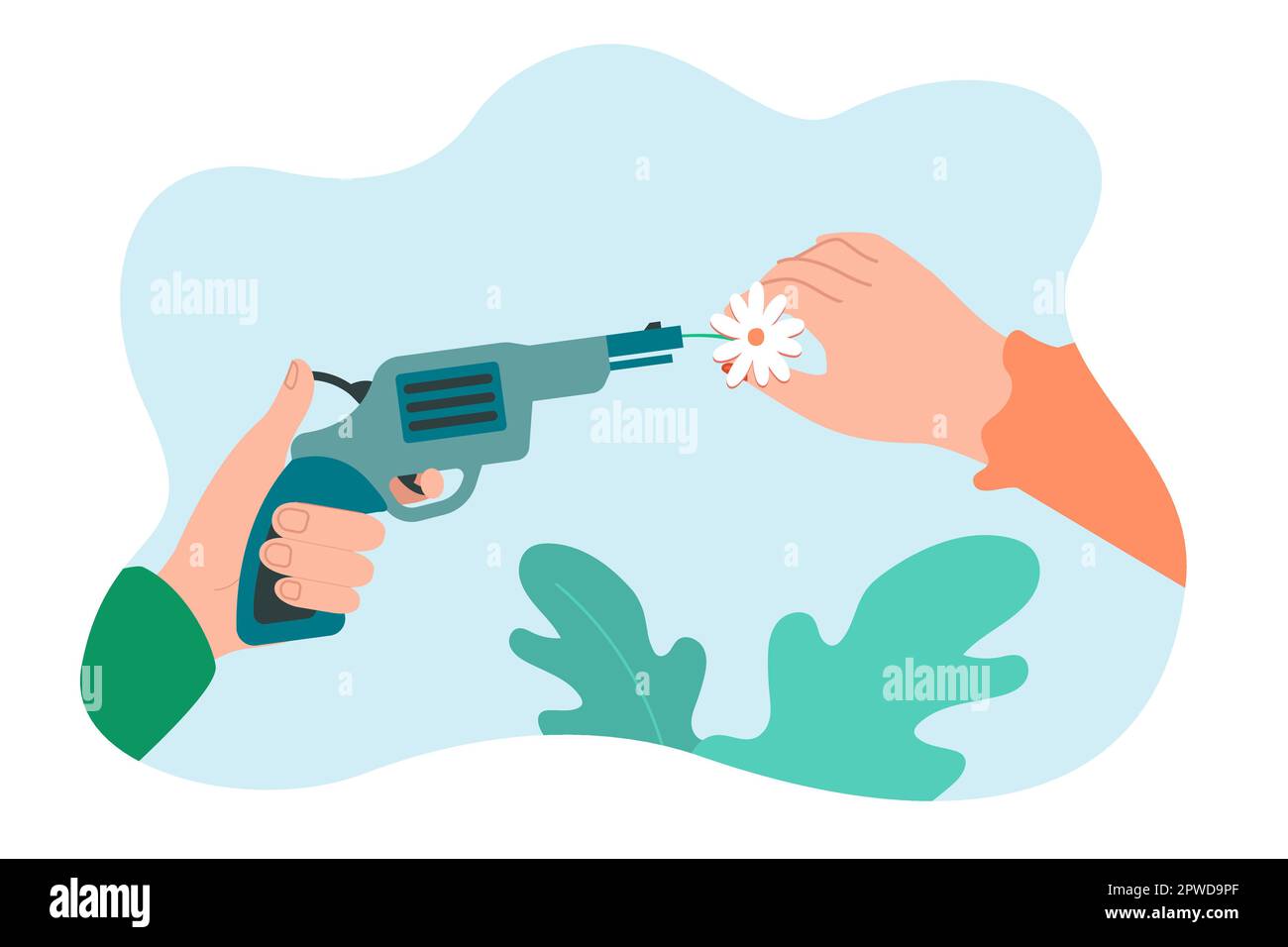 Woman shooting gun Stock Vector Images - Alamy