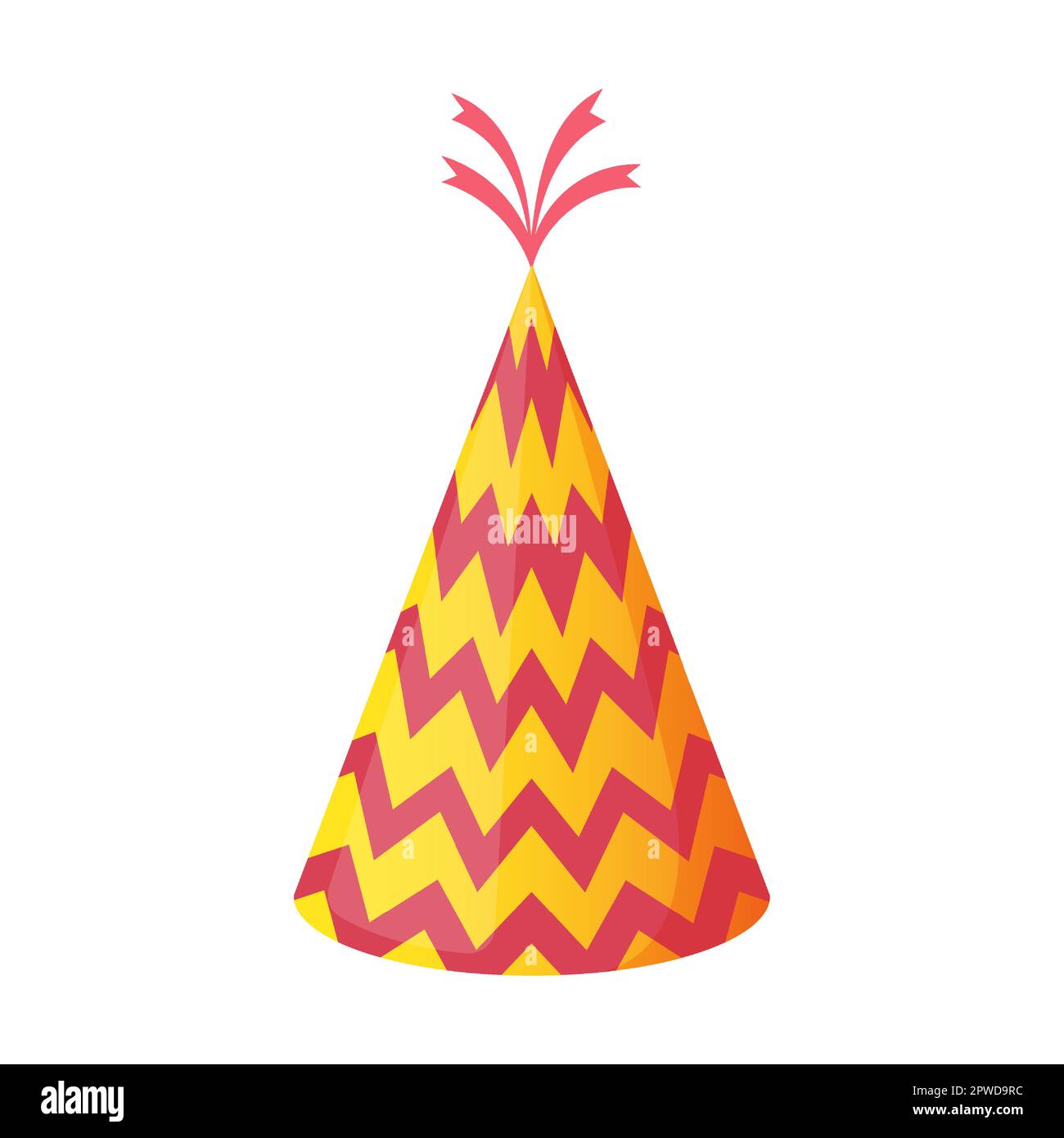 Cone colorful cap with angular zigzag pattern for happy birthday party ...