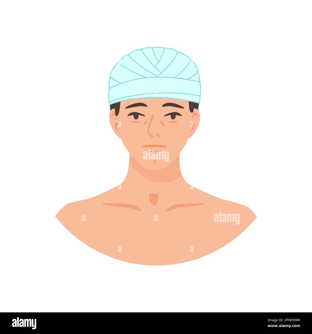 Man with bandaged head cartoon illustration Stock Vector Image & Art - Alamy
