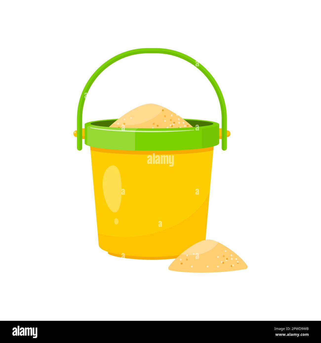 Bucket with sand isolated on white Stock Vector Image & Art - Alamy