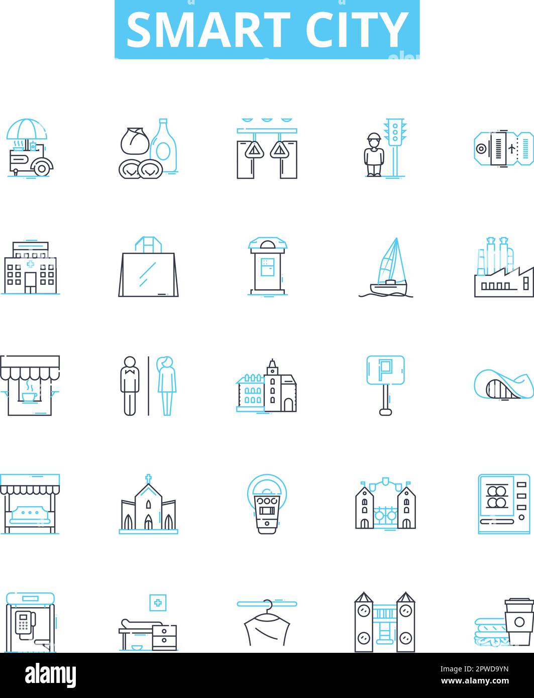 Smart city vector line icons set. Smart, City, Intelligent, Sustainable ... Smart city vector line icons set. Smart, City, Intelligent, Sustainable ...