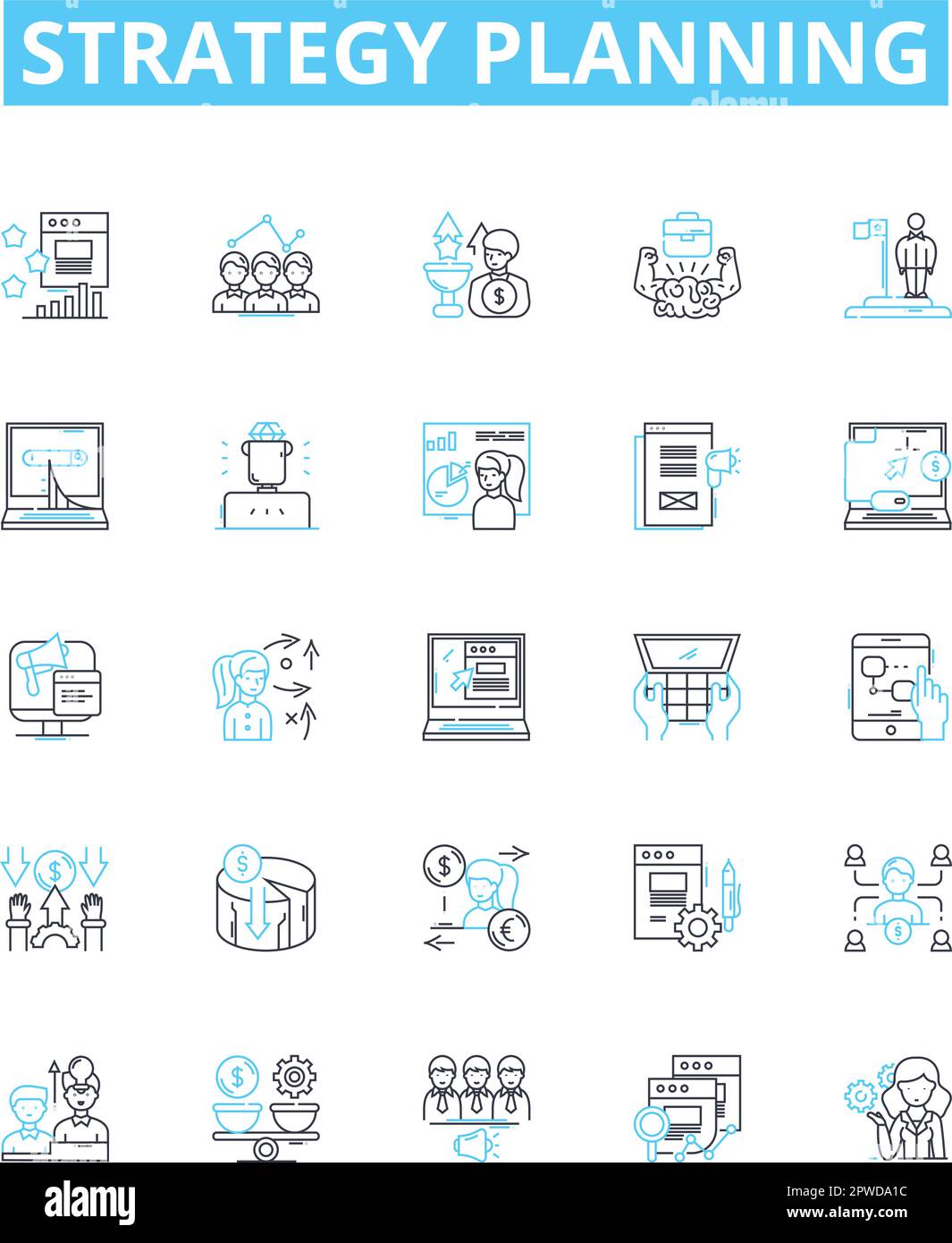 strategy planning vector line icons set. Strategy, Planning, Strategy ...