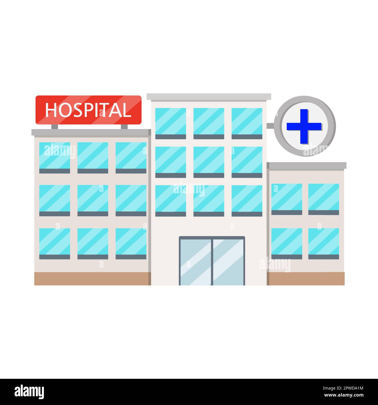 City hospital building. City, town hall cartoon vector illustration ...