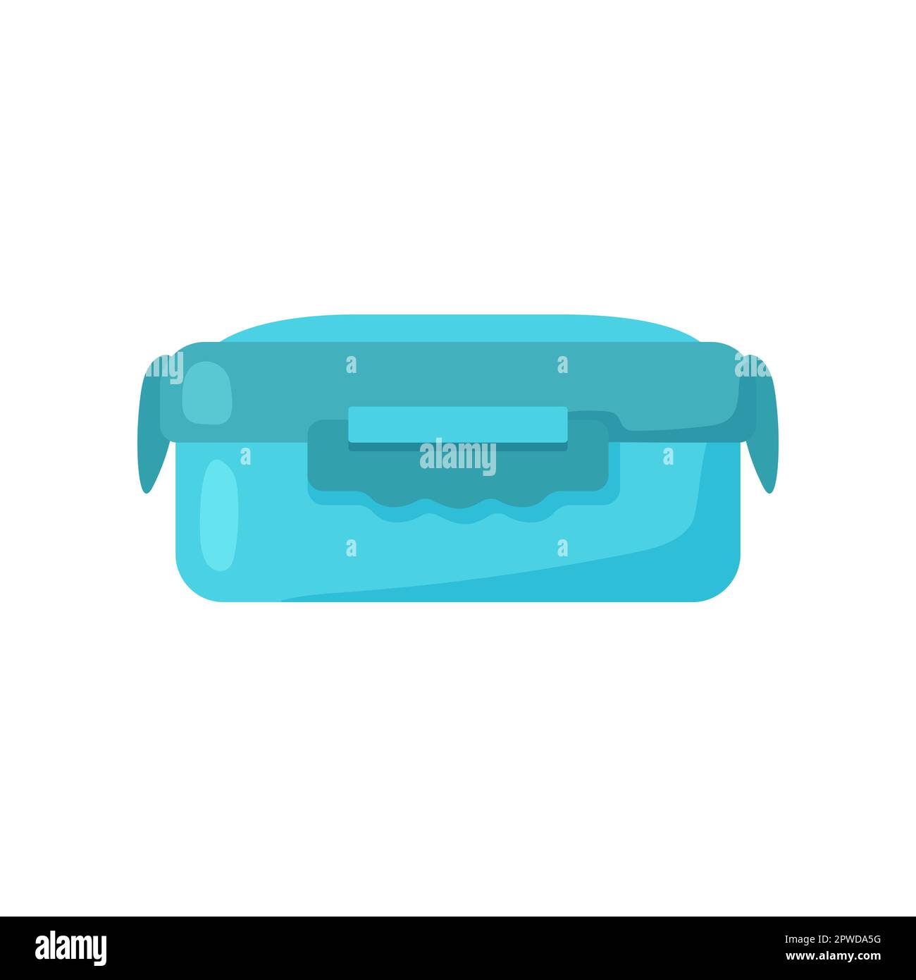 Blue plastic lunchbox for snack or meal vector illustration Stock ...