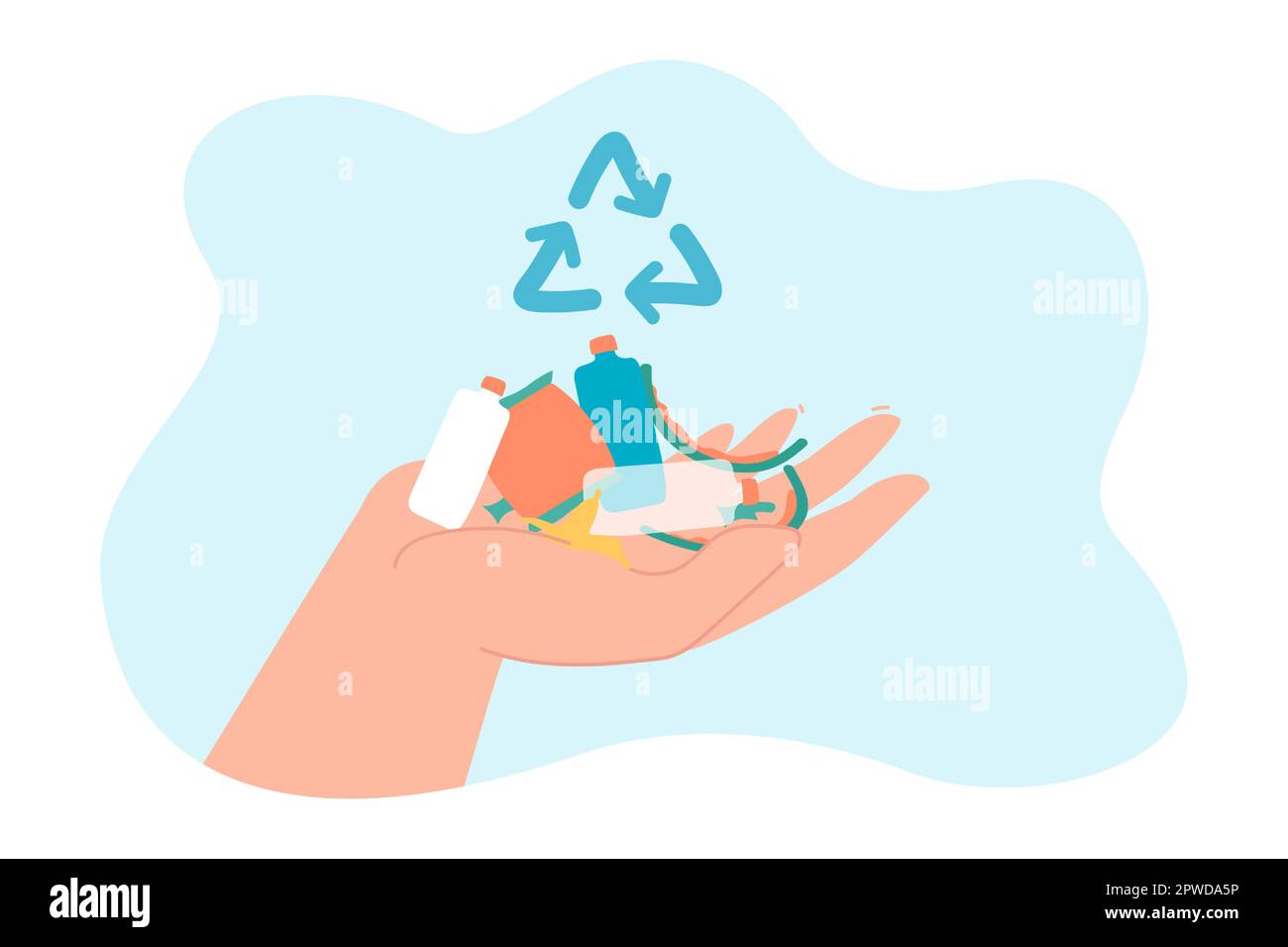 Human hand holding waste and recycle symbol Stock Vector Image & Art ...