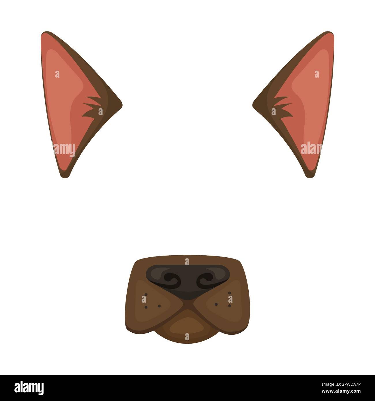 Animal face mask of dog, shepherd for video and photo set. Vector ...