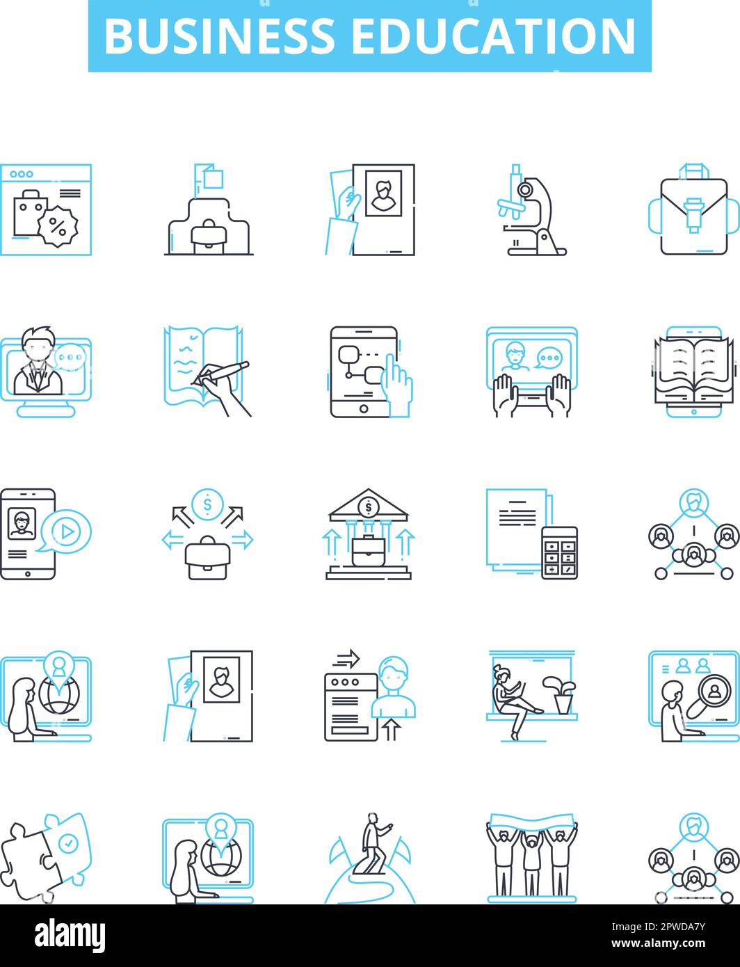 Business education vector line icons set. Business, Education, MBA ...
